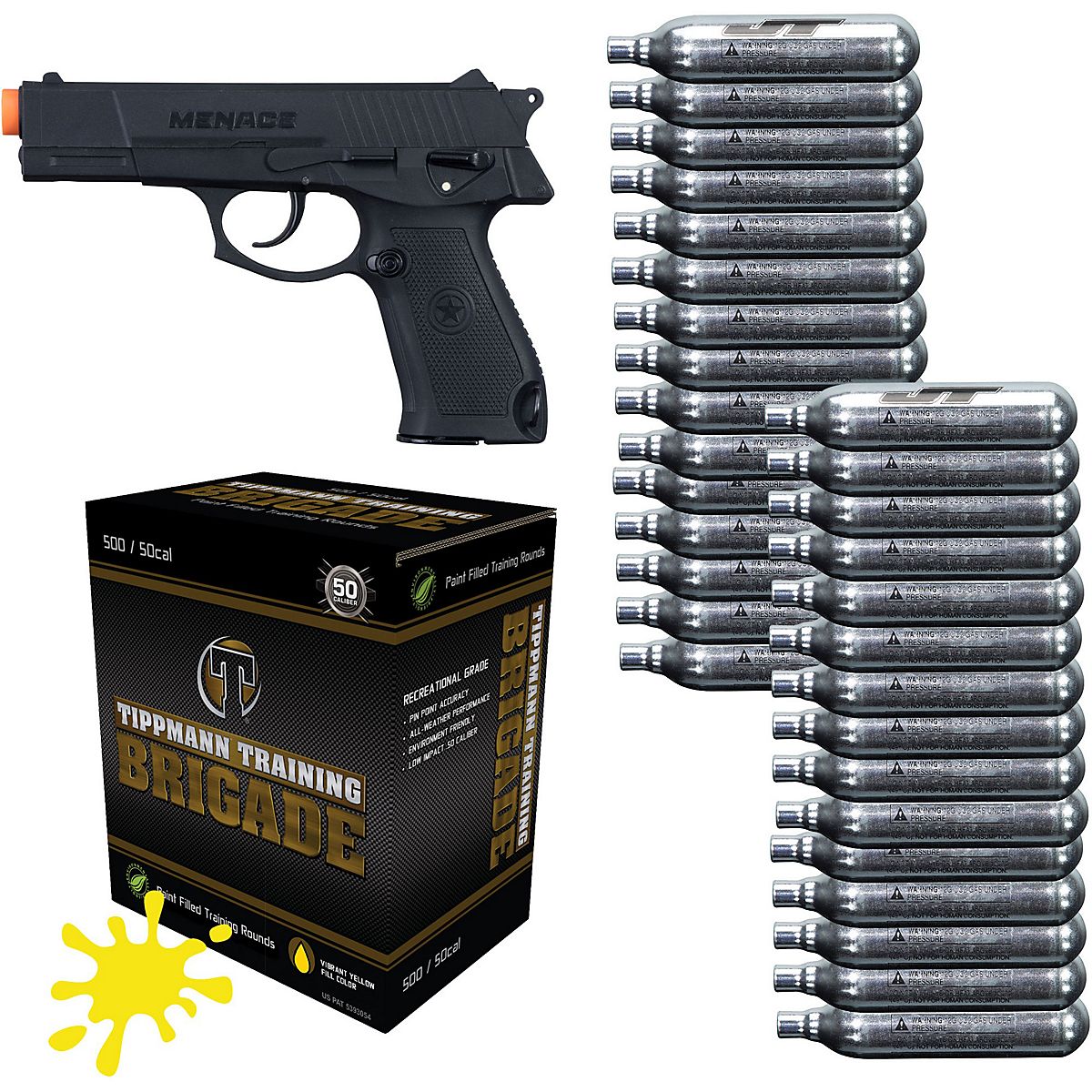 Tippmann Menace .50 Caliber Paintball Pistol PAK | Academy