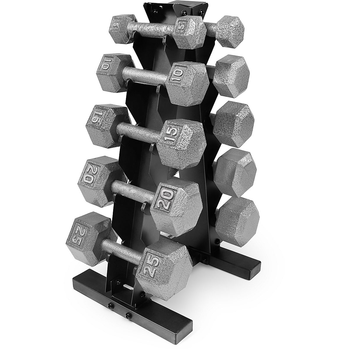 CAP Barbell 150 lb Cast Iron Dumbbell Weight Set with A-Frame Stand ...