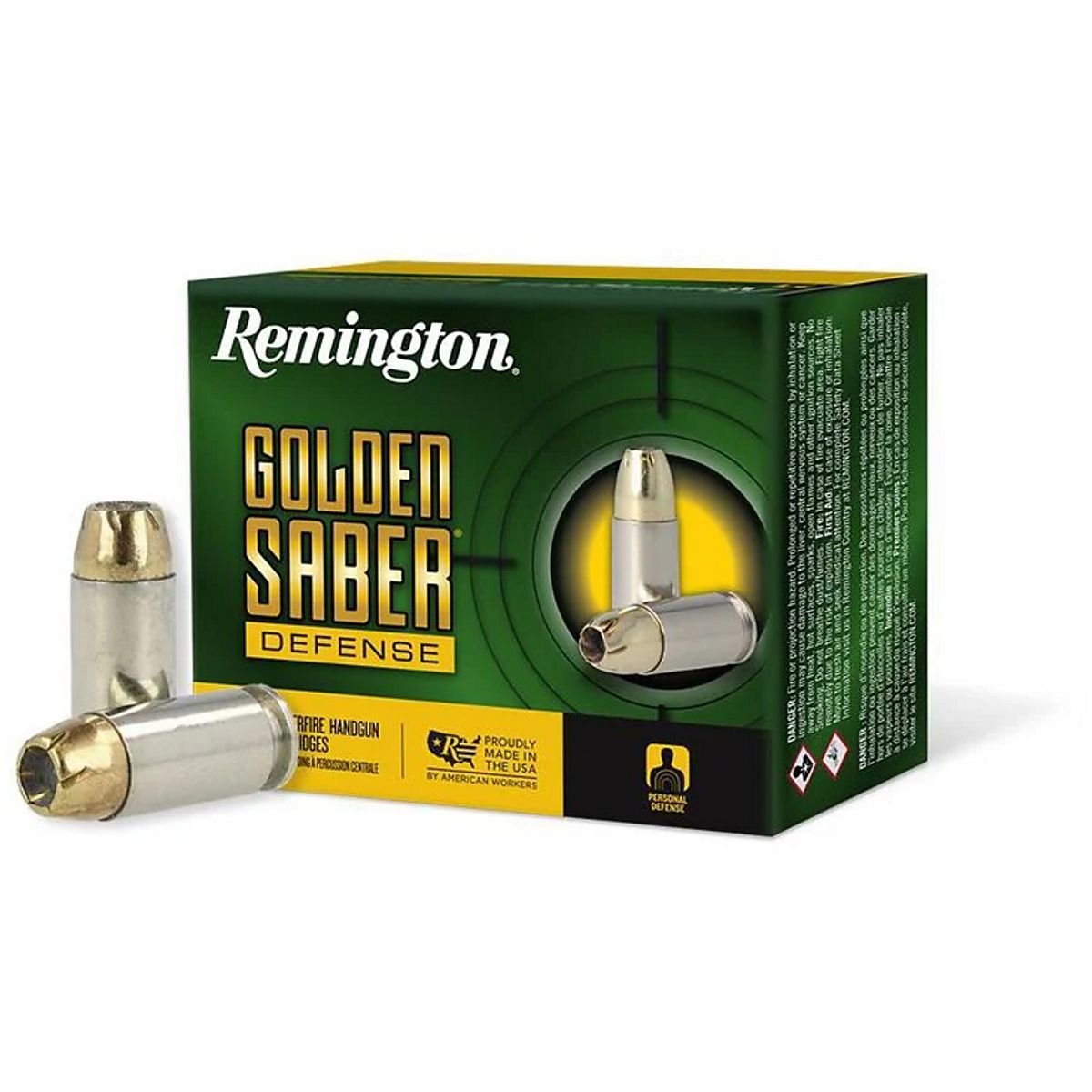 Remington Golden Saber Defense .40 S&W 165-Grain BJHP Handgun ... Remington Golden Saber Defense .40 S&W 165-Grain BJHP Handgun ...