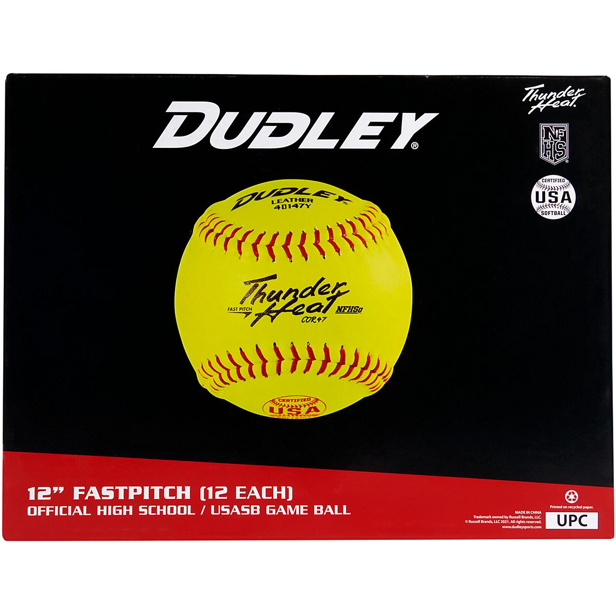 Dudley NFHS USA Thunder Heat 12 in Fastpitch Softballs 12-Pack | Academy