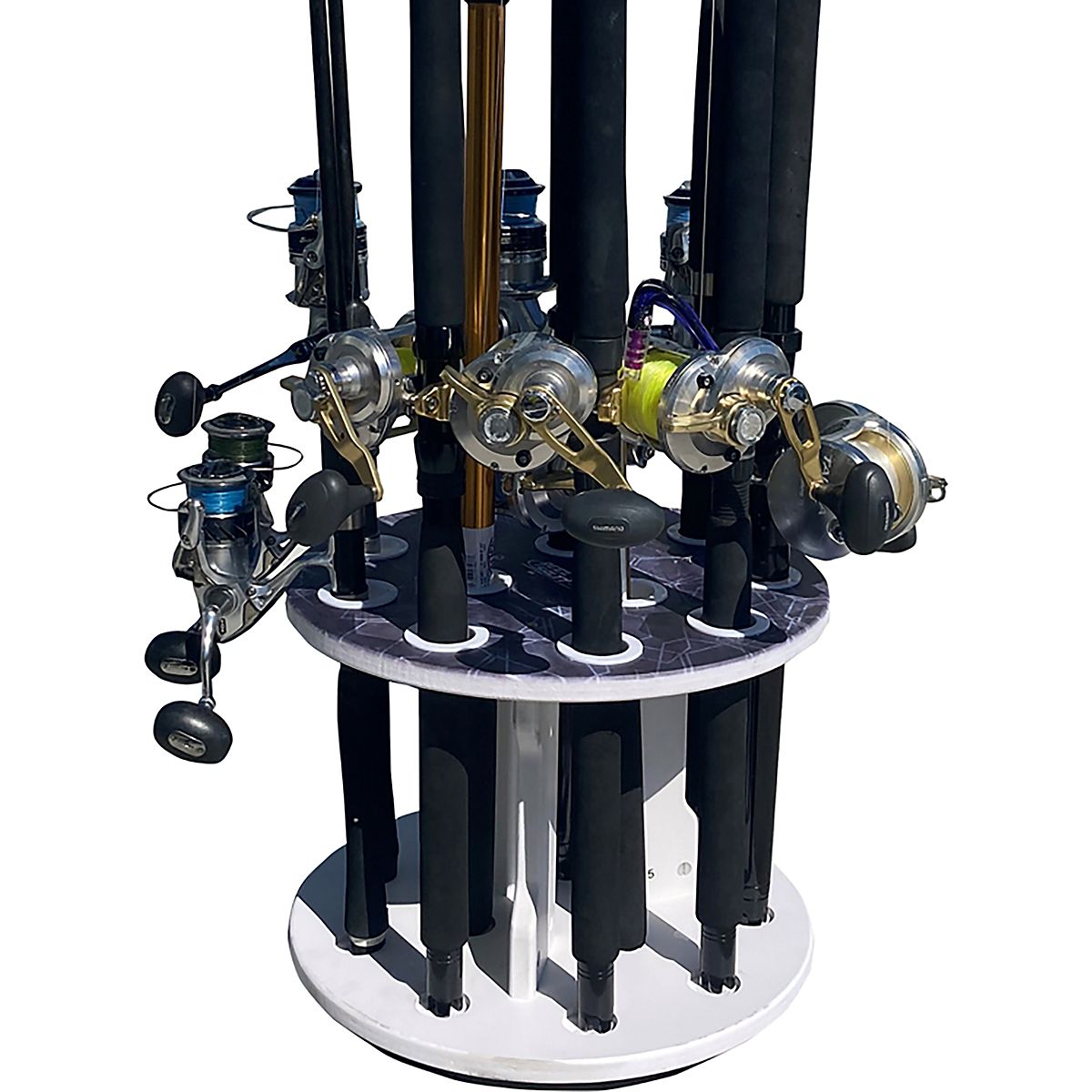 Rush Creek Reel Salty Round 12-Rod Spinning Rod Holder | Academy