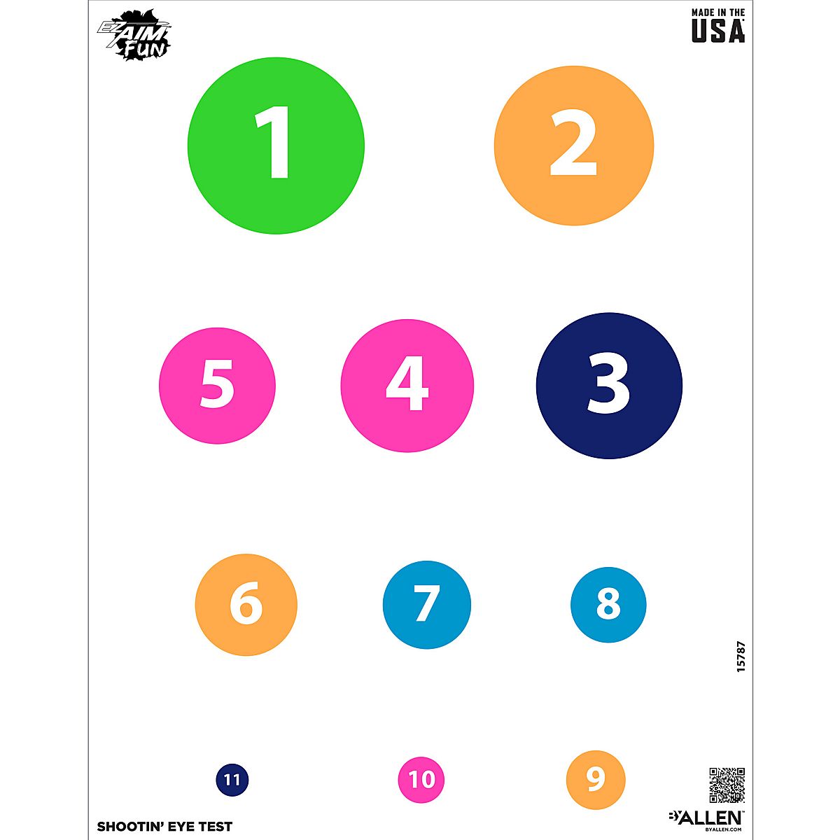 Allen Company EZ Aim FUN Shootin' Eye Test Paper Shooting Targets 4 ...