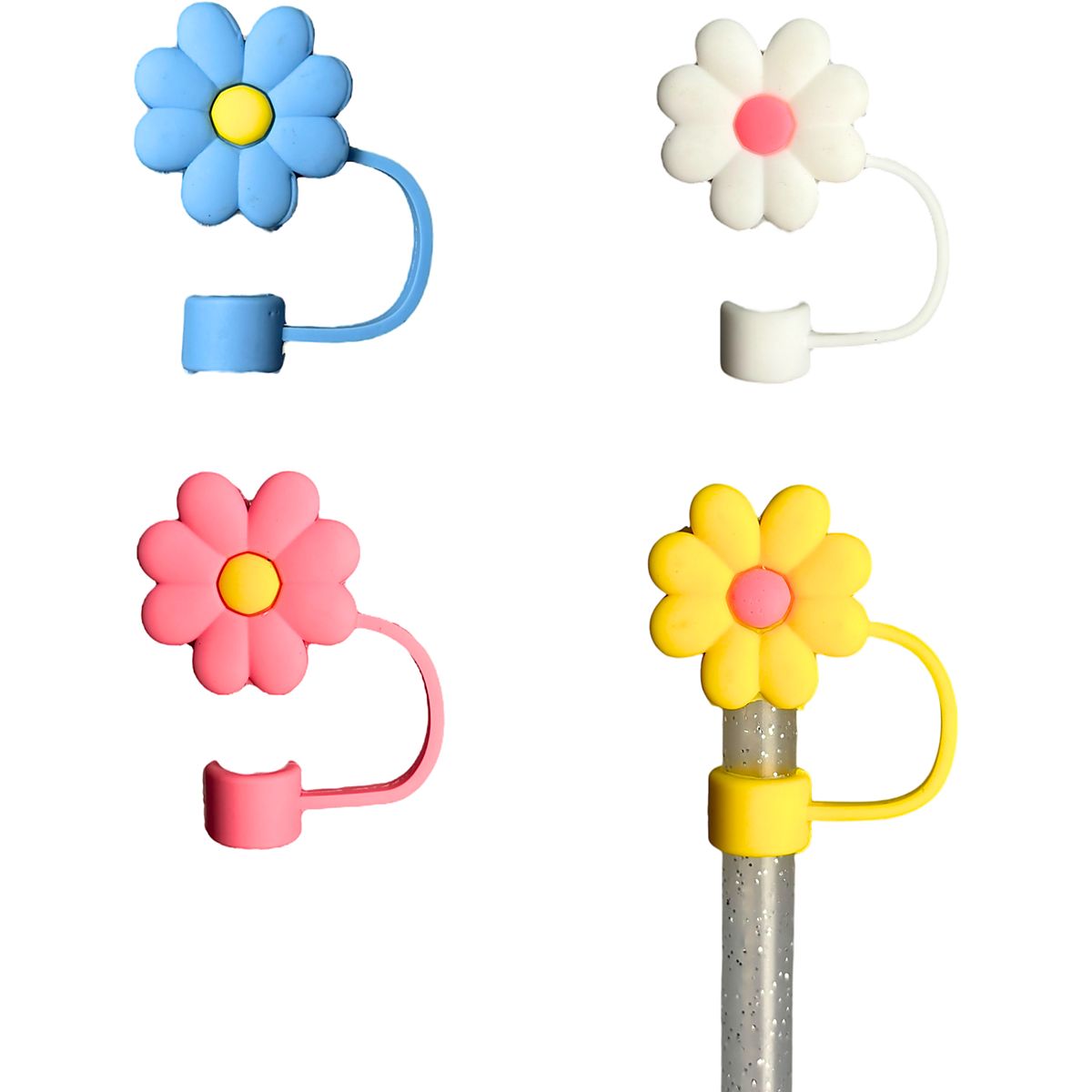 CharCharms Flower Straw Toppers 4-Pack | Academy