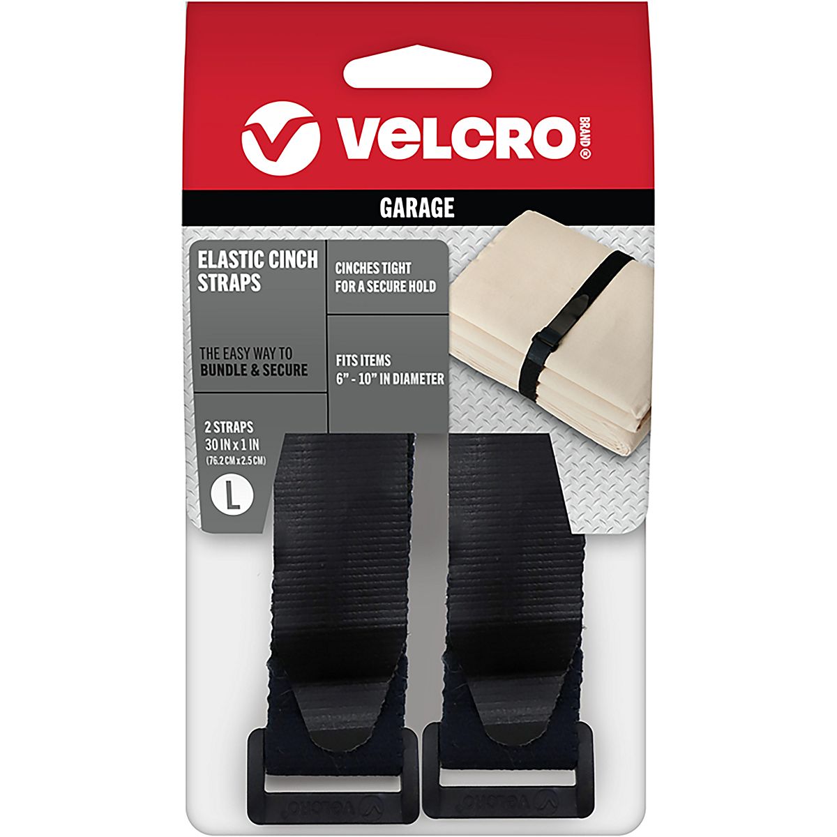 VELCRO Elastic 30 in x 1 in Cinch Straps 2-Pack | Academy