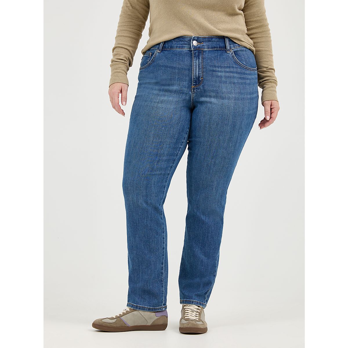 Lee Women's Stretch Relaxed Fit Straight Leg Plus Size Jeans | Academy