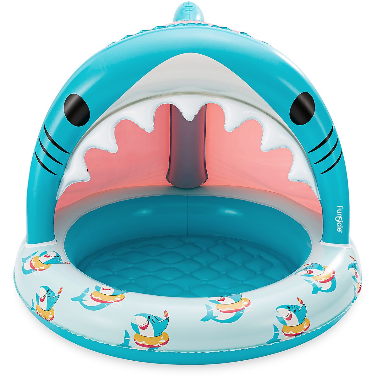 Funsicle Smiley Shark 3.3 ft Inflatable Shaded Pool | Academy