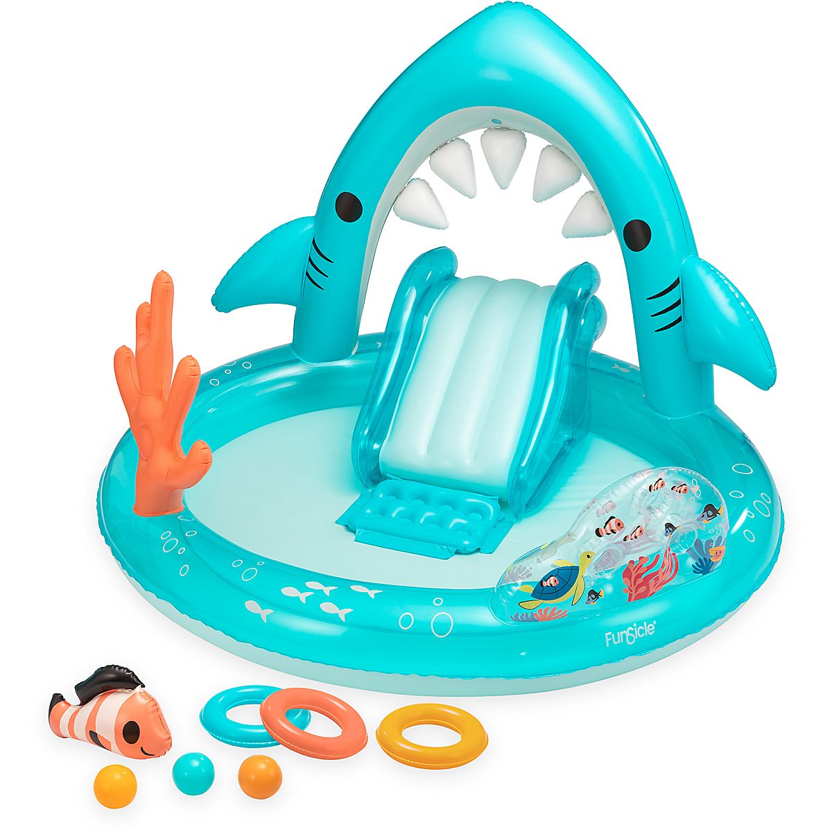 Funsicle Shark Jaws Playcenter 5.8 ft Inflatable Pool | Academy