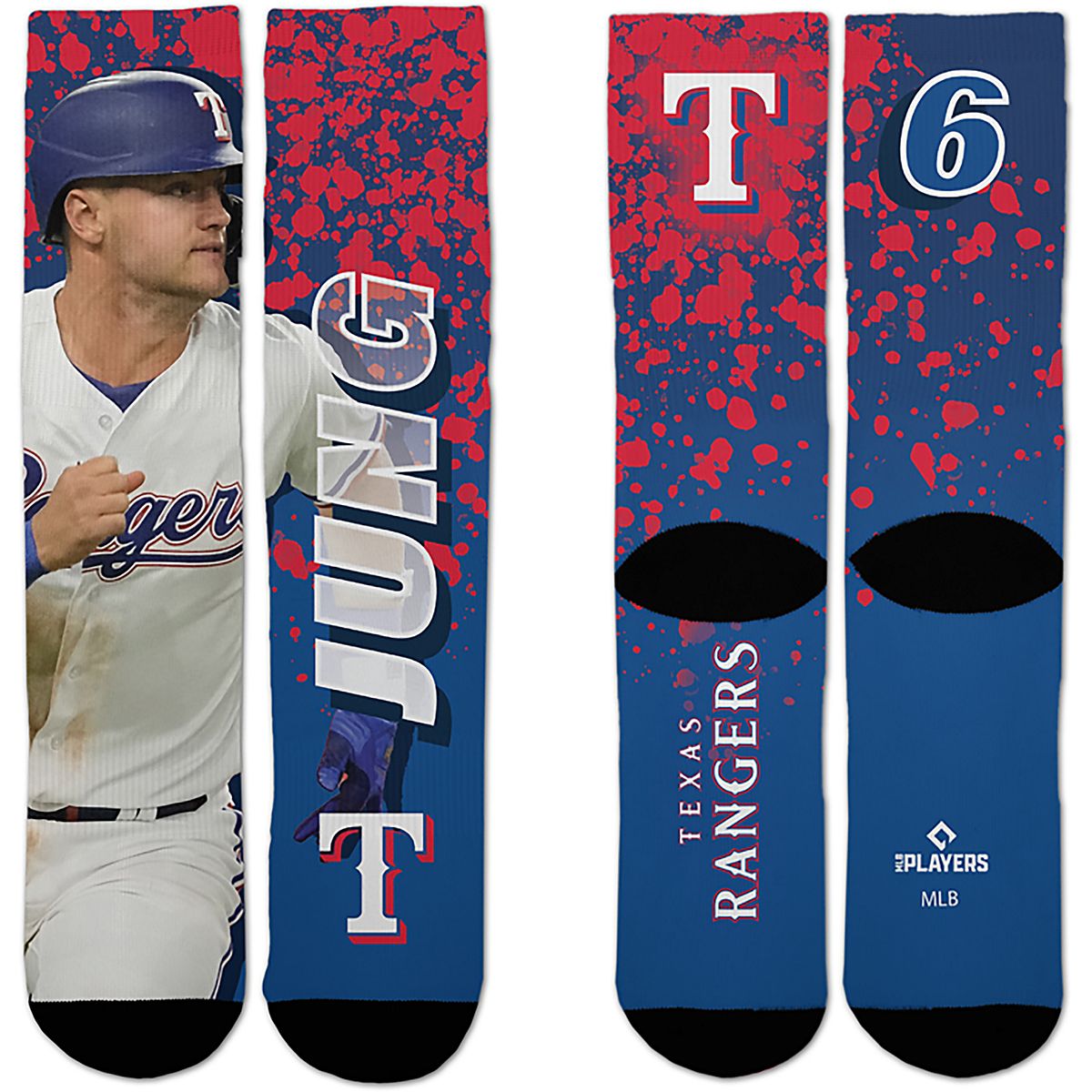 For Bare Feet Texas Rangers Josh Jung Road Warrior Player Crew Socks ...