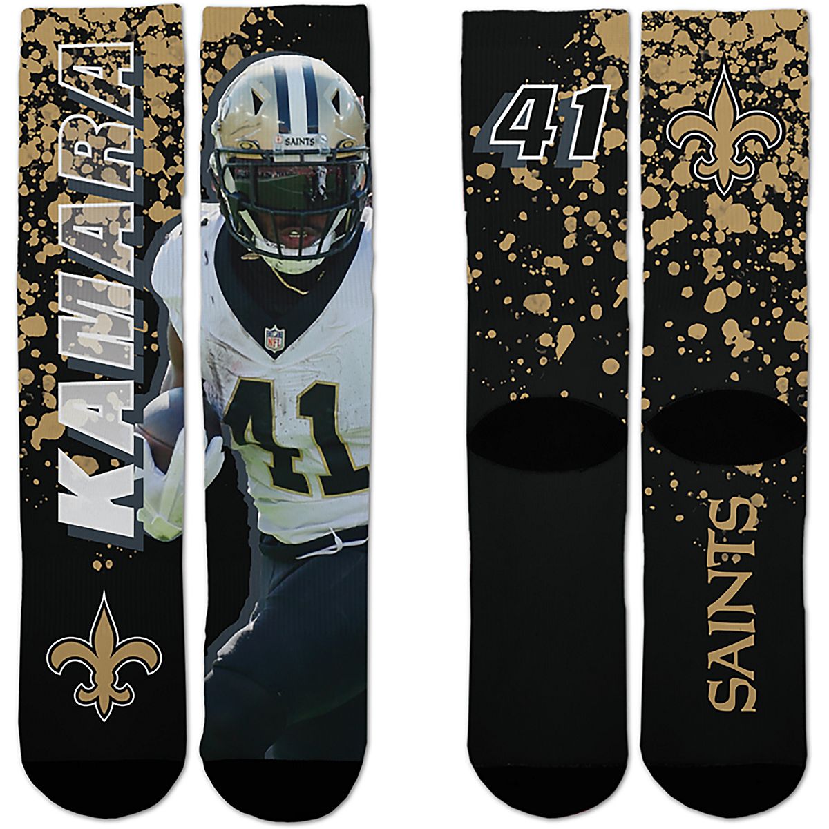 For Bare Feet New Orleans Saints Alvin Kamara Road Warrior Player Crew ...