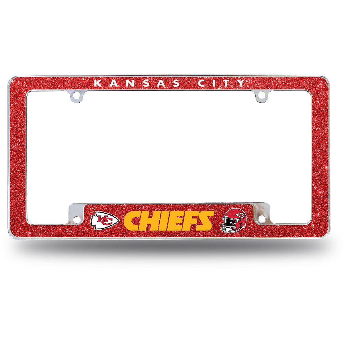 Tag Express Chiefs Bling Team All Over Glitter License Plate Frame ...