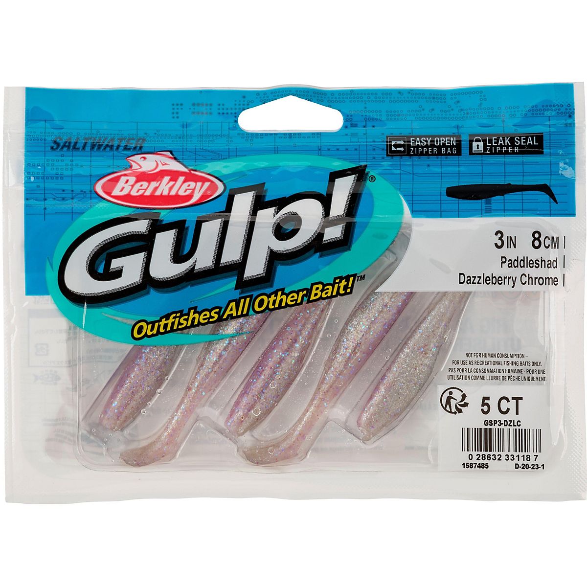 Berkley Gulp! 3 in Saltwater Paddleshad Soft Baits 5-Pack | Academy