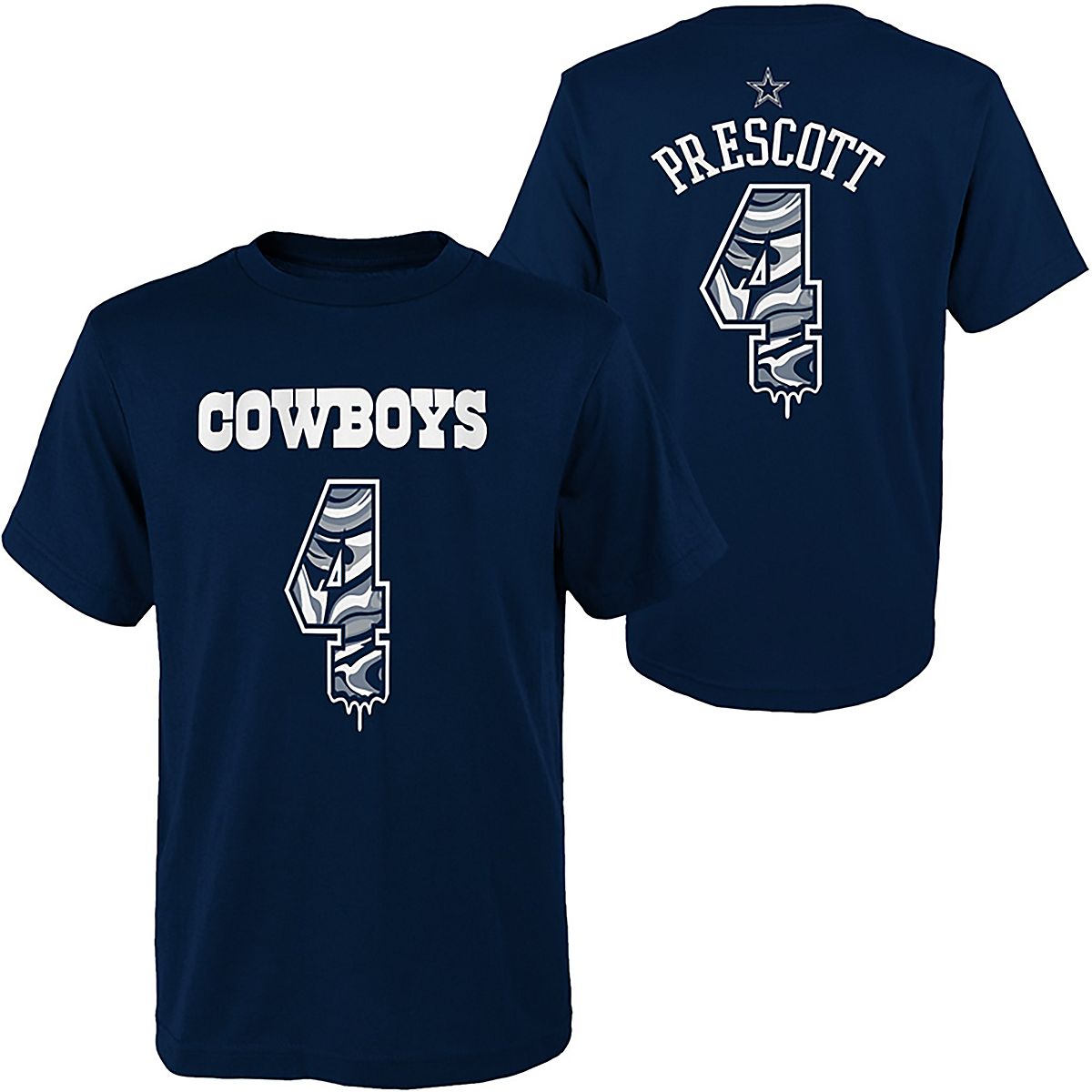 Outerstuff Kids' Dallas Cowboys Dak Prescott #4 Name & Number Drip T ...