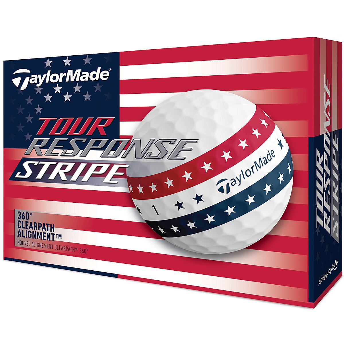TaylorMade Tour Response Stripe™ White/Multicolor Golf Balls 12-Pack ...