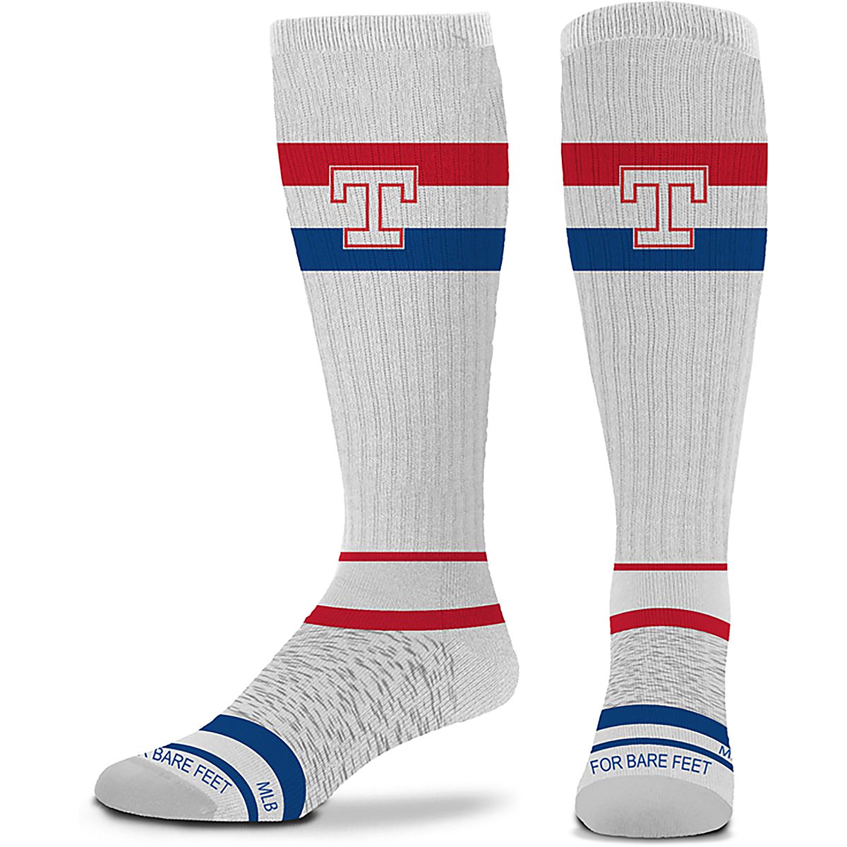 For Bare Feet Texas Rangers Cooperstown Double Stripe Tube Socks | Academy