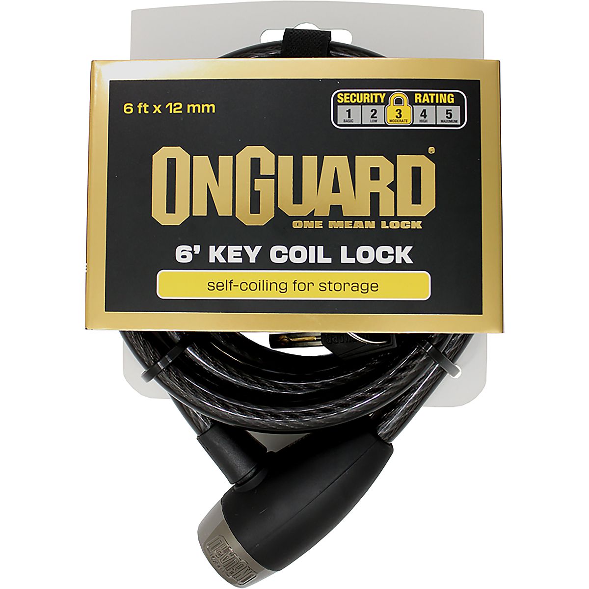 OnGuard Adults' 6 ft x 12 mm Cable & Key Lock | Academy