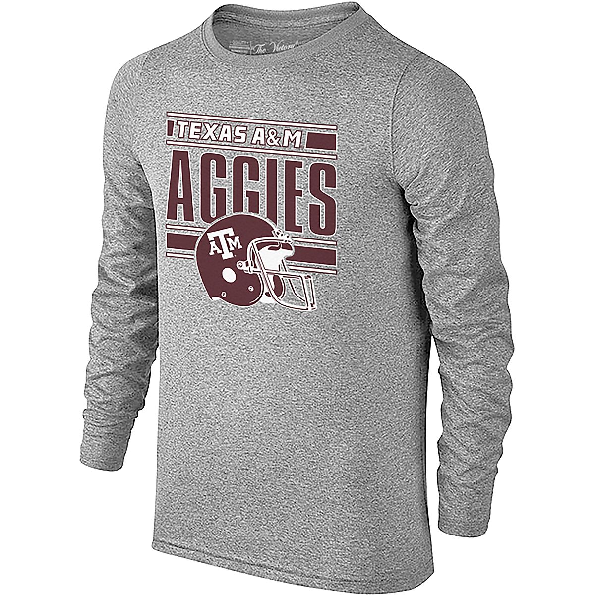WILDCAT RETRO Youth Texas A&M Block Aggies With Helmet Long Sleeve T ...
