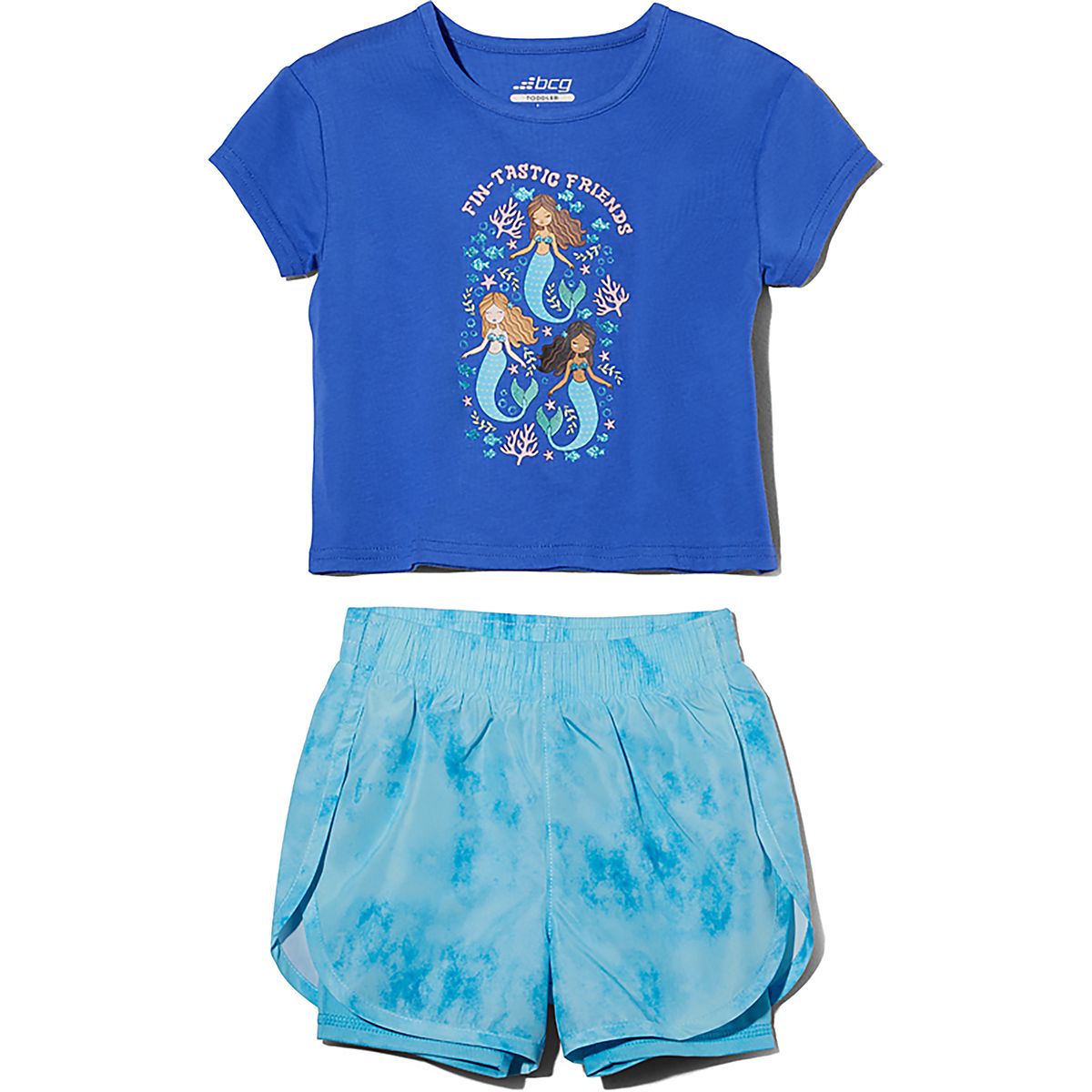 BCG Girls' (4-6X) Mermaids Shirt and Tie Dye Shorts Set | Academy