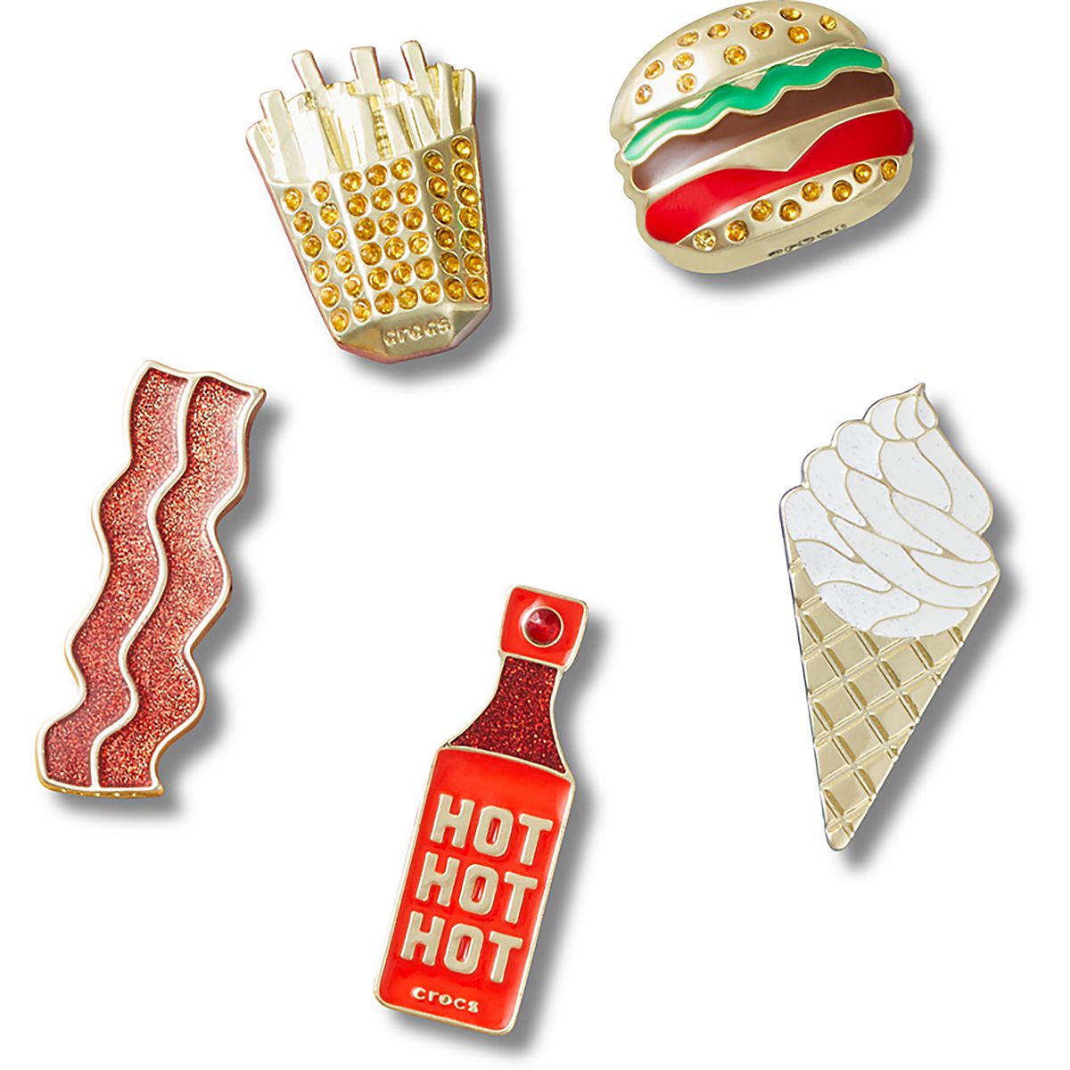 Crocs Gold Spicy Combo Jibbitz 5-Pack | Academy