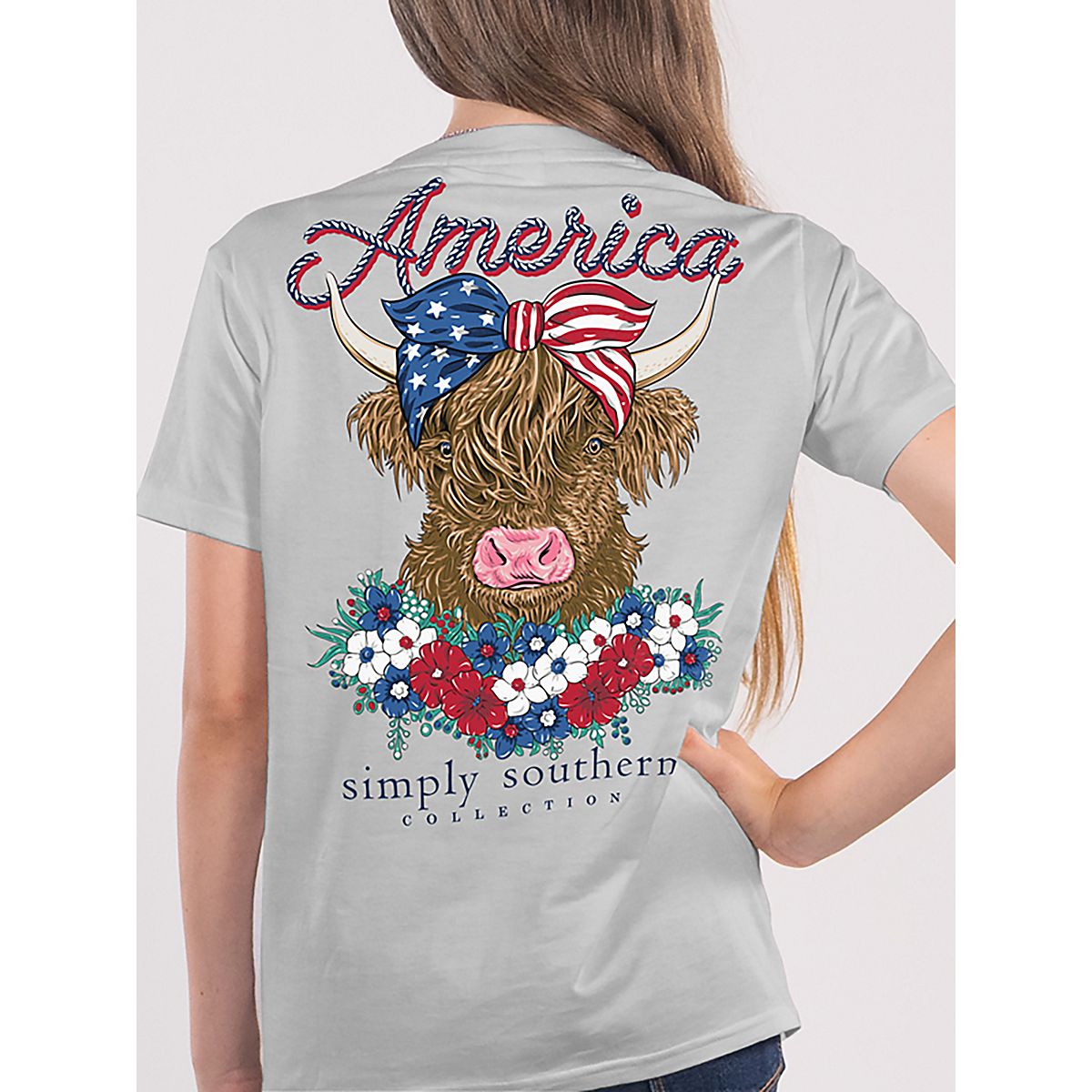 Simply Southern Girls' American Cow Short Sleeve T-shirt | Academy