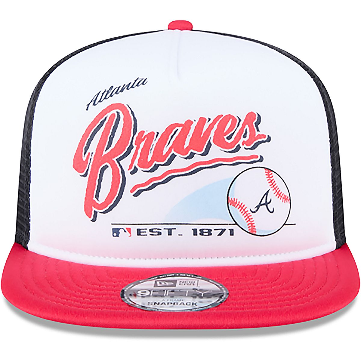 New Era Men's Atlanta Braves 9FIFTY A-Frame Retro Script Cap | Academy