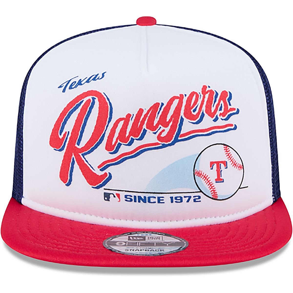 New Era Adults' Texas Rangers Retro Script 9FIFTY A-Frame Trucker Cap ...