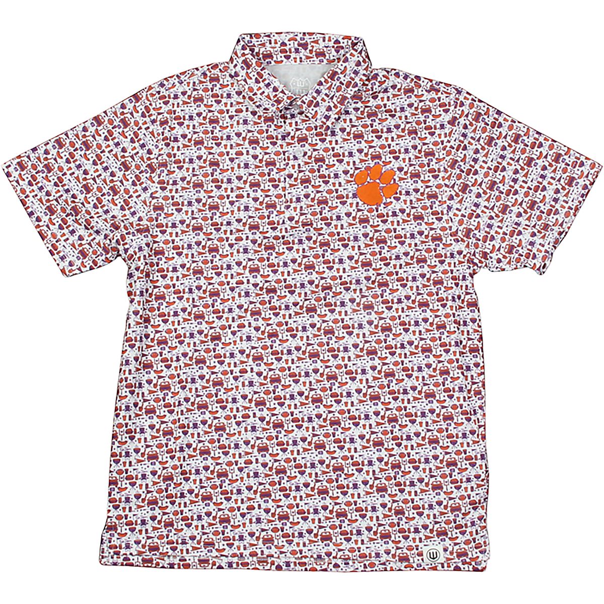 Wes & Willy Men's Clemson University Allover Tailgate Print Polo Shirt ...
