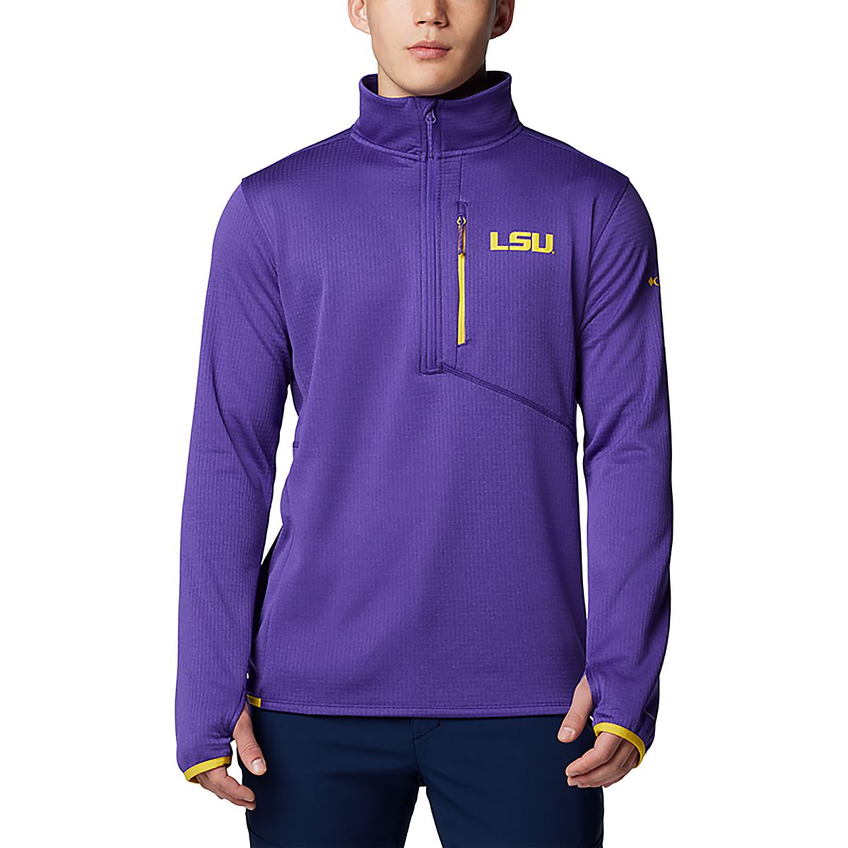 Columbia LSU Tigers Park View Grid Fleece Omni-Wick Half-Zip Jacket ...