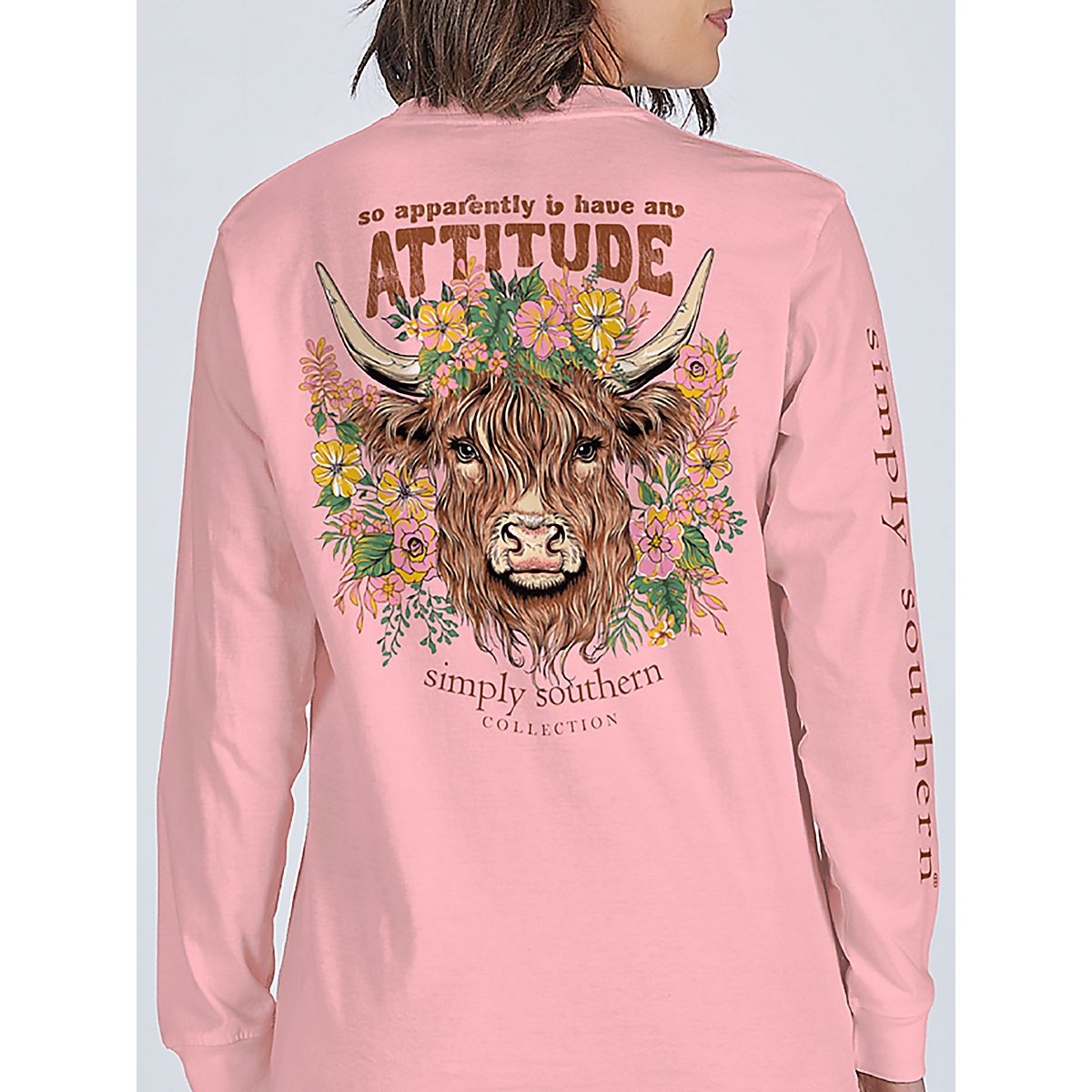 Simply Southern Girls' Cow Attitude Long Sleeve T-shirt | Academy