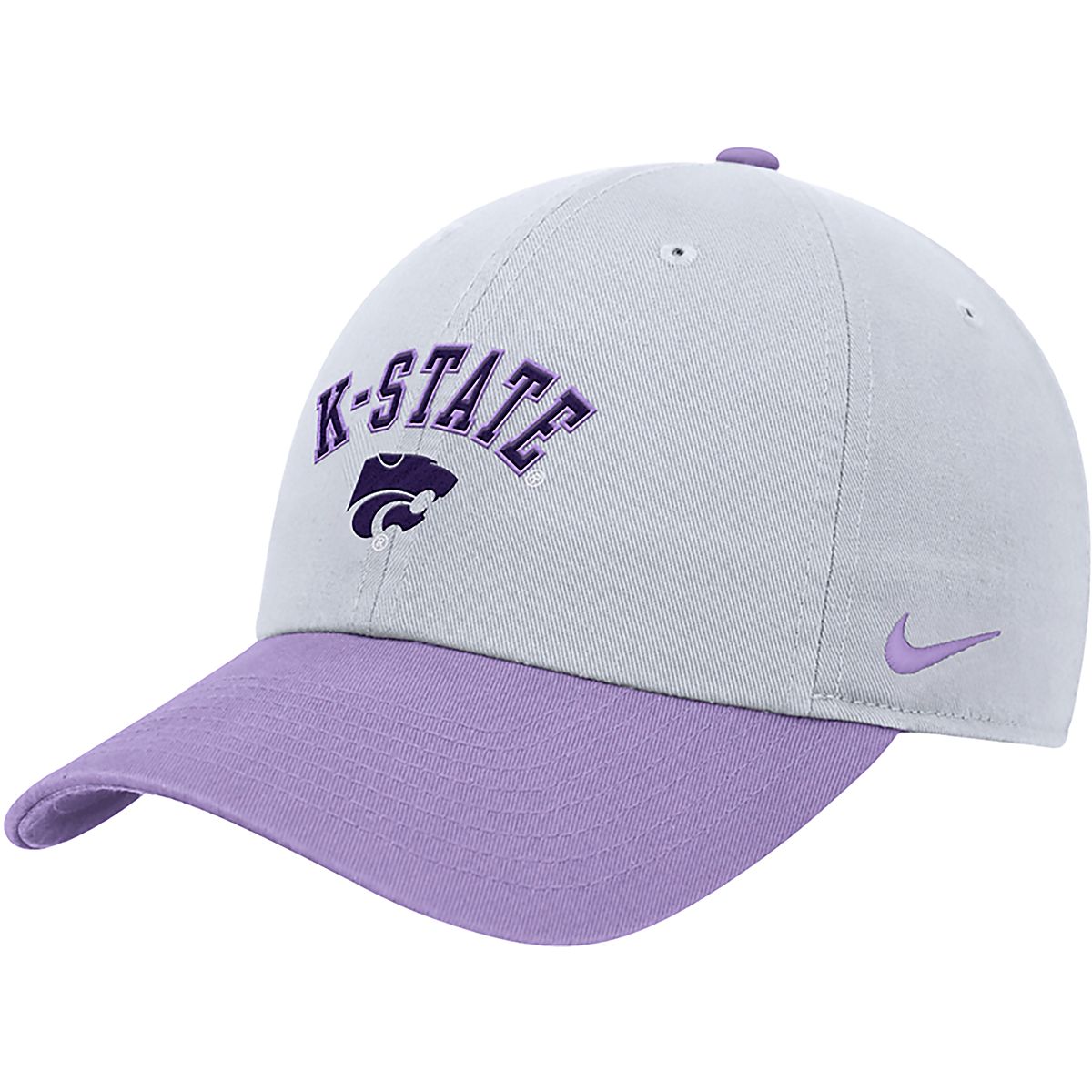 Nike Adults’ Kansas State Lavender Arch Club Colorblock Cap | Academy