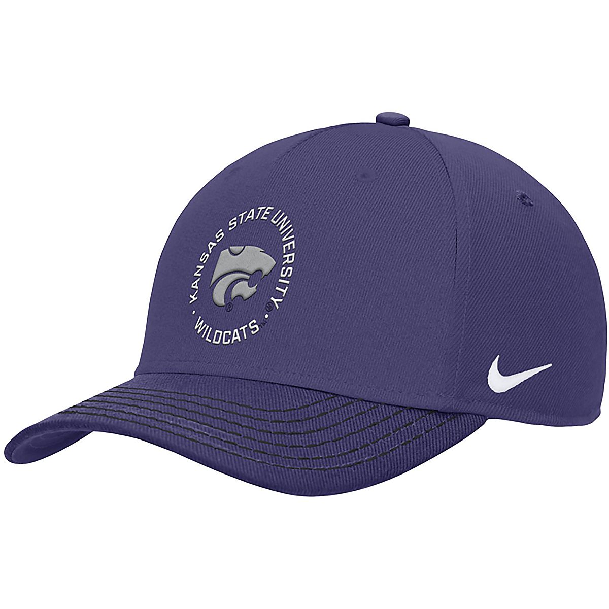 Nike Adults' Kansas State Round Structured Adjustable Cap | Academy
