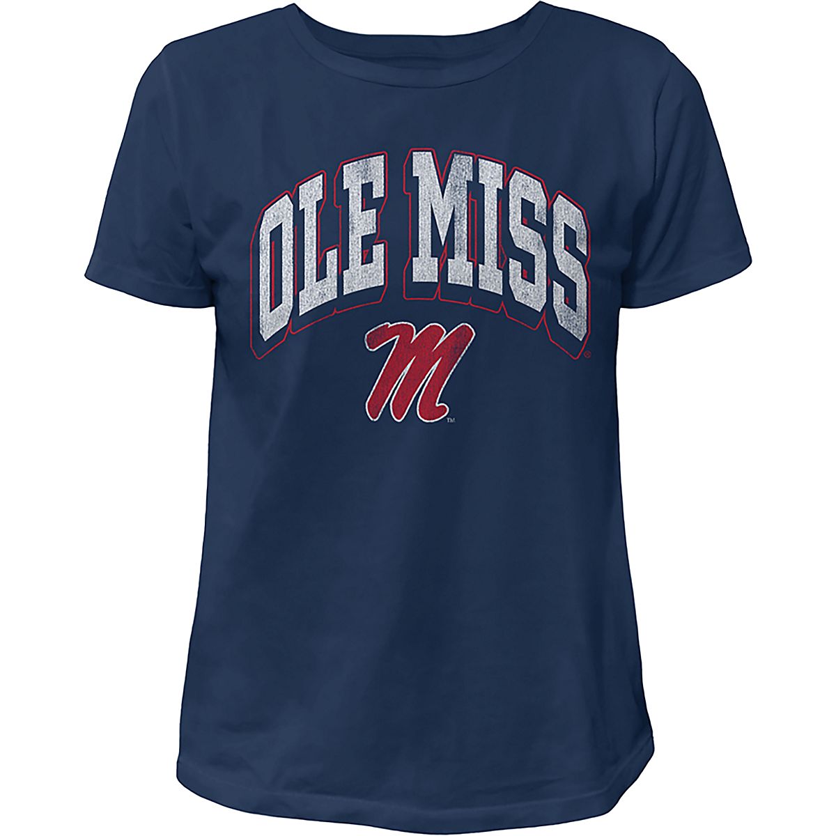 WILDCAT RETRO Women's Ole Miss Arch Shadow Boxy T-shirt | Academy