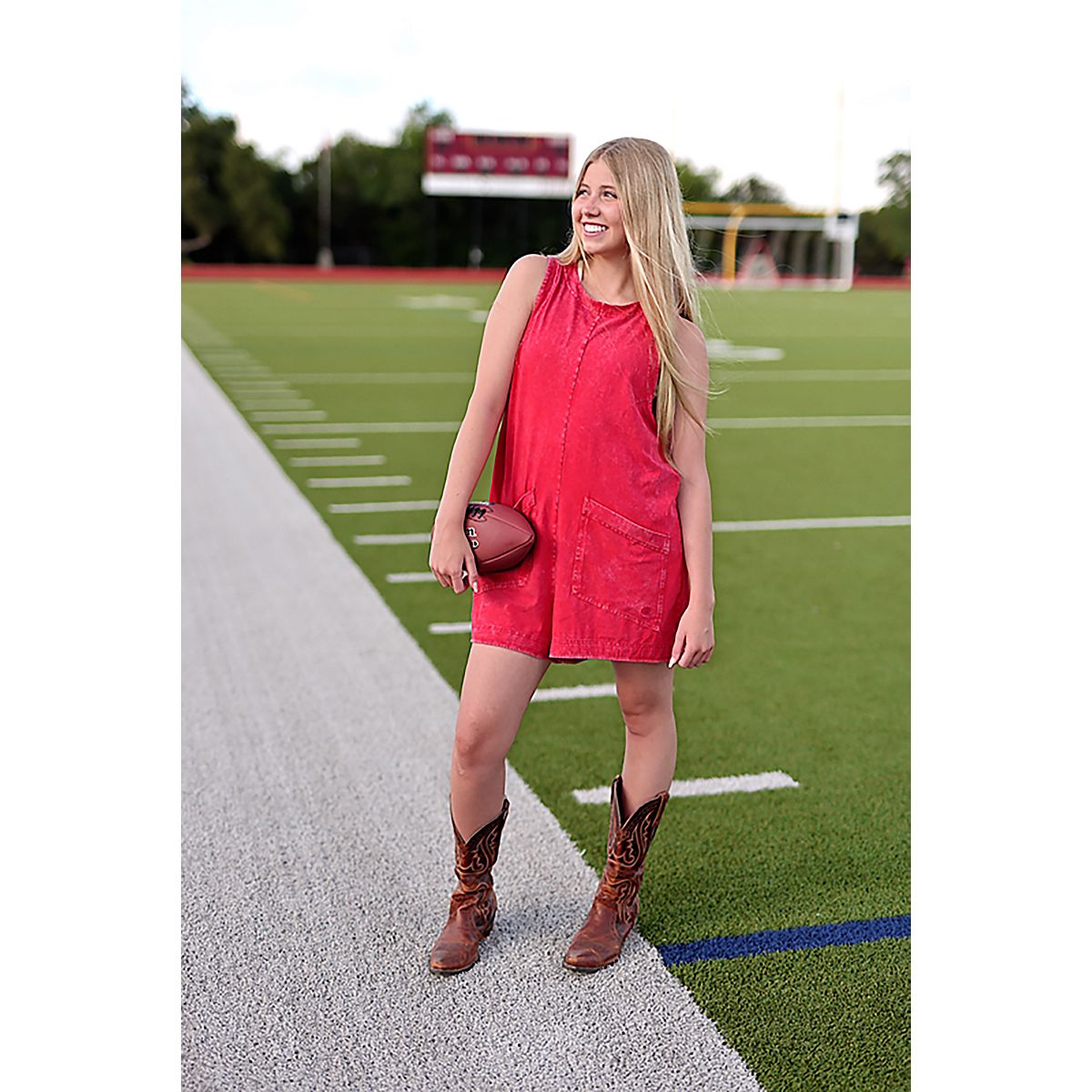 Jadelynn Brooke Women's Mineral Wash Tailgate Romper | Academy