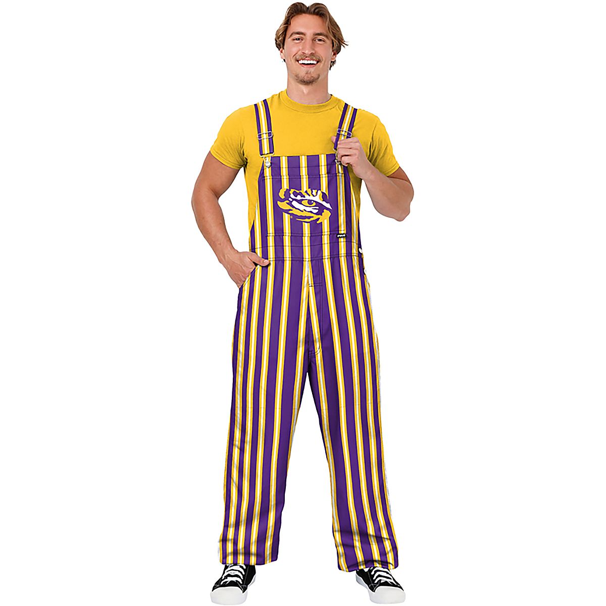 FOCO Men's LSU Sideline Spirit Stripe Overalls | Academy