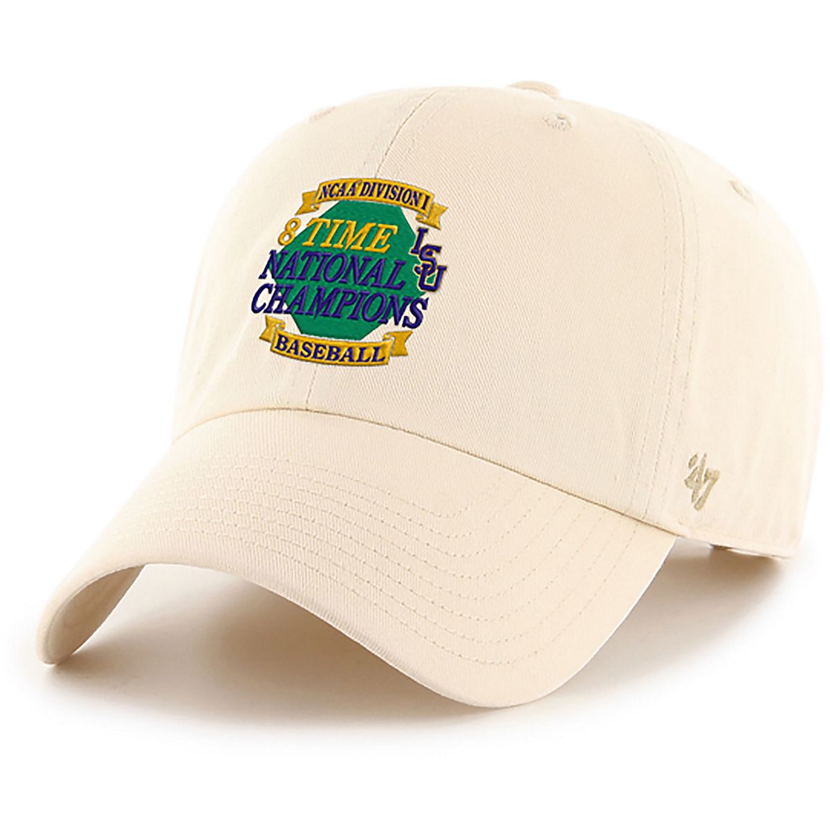 47 Adults' LSU 2025 CWS Multi National Champs Clean Up Cap | Academy