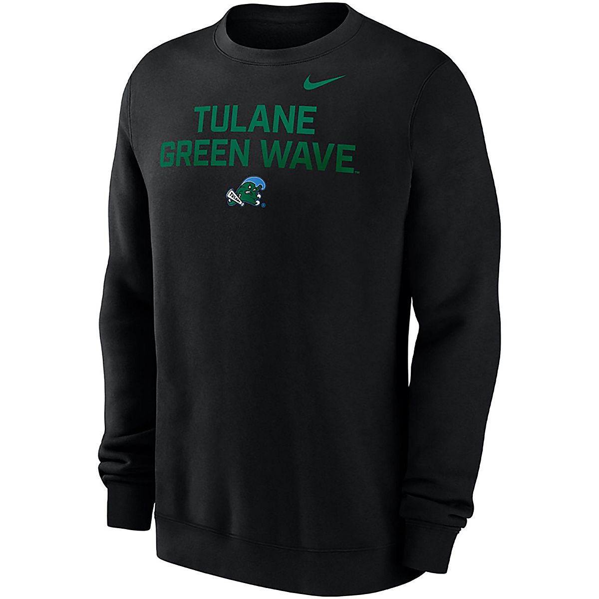 Nike Men's Tulane Team Club Fleece Long Sleeve Crew | Academy