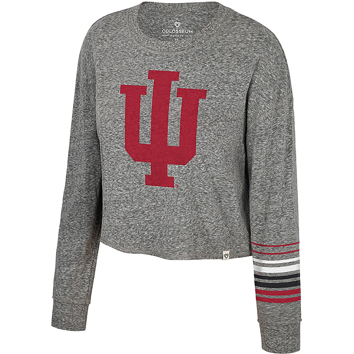 Colosseum Athletics Women's Indiana Blue Steel Cropped Long Sleeve T ...