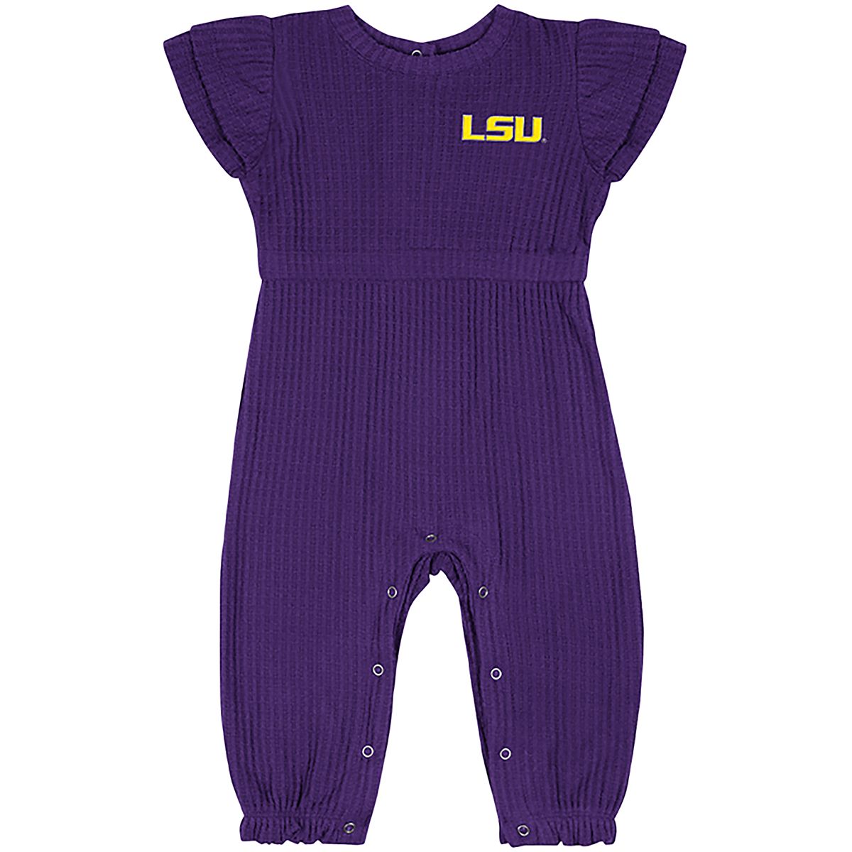 Colosseum Athletics Infants' LSU Beautopia Waffle Short Sleeve Romper ...