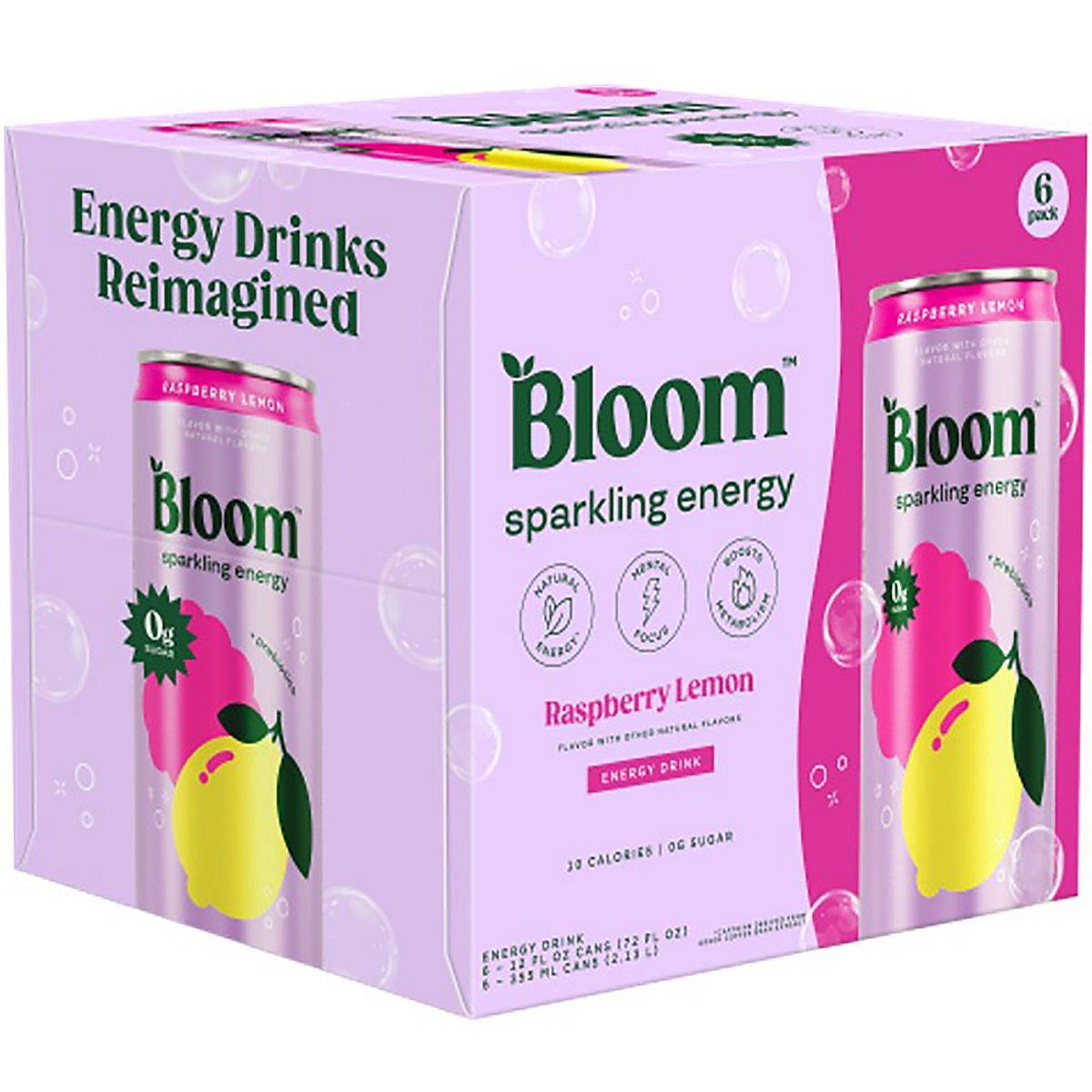 Bloom Nutrition Sparkling Energy Drinks 6-Pack | Academy