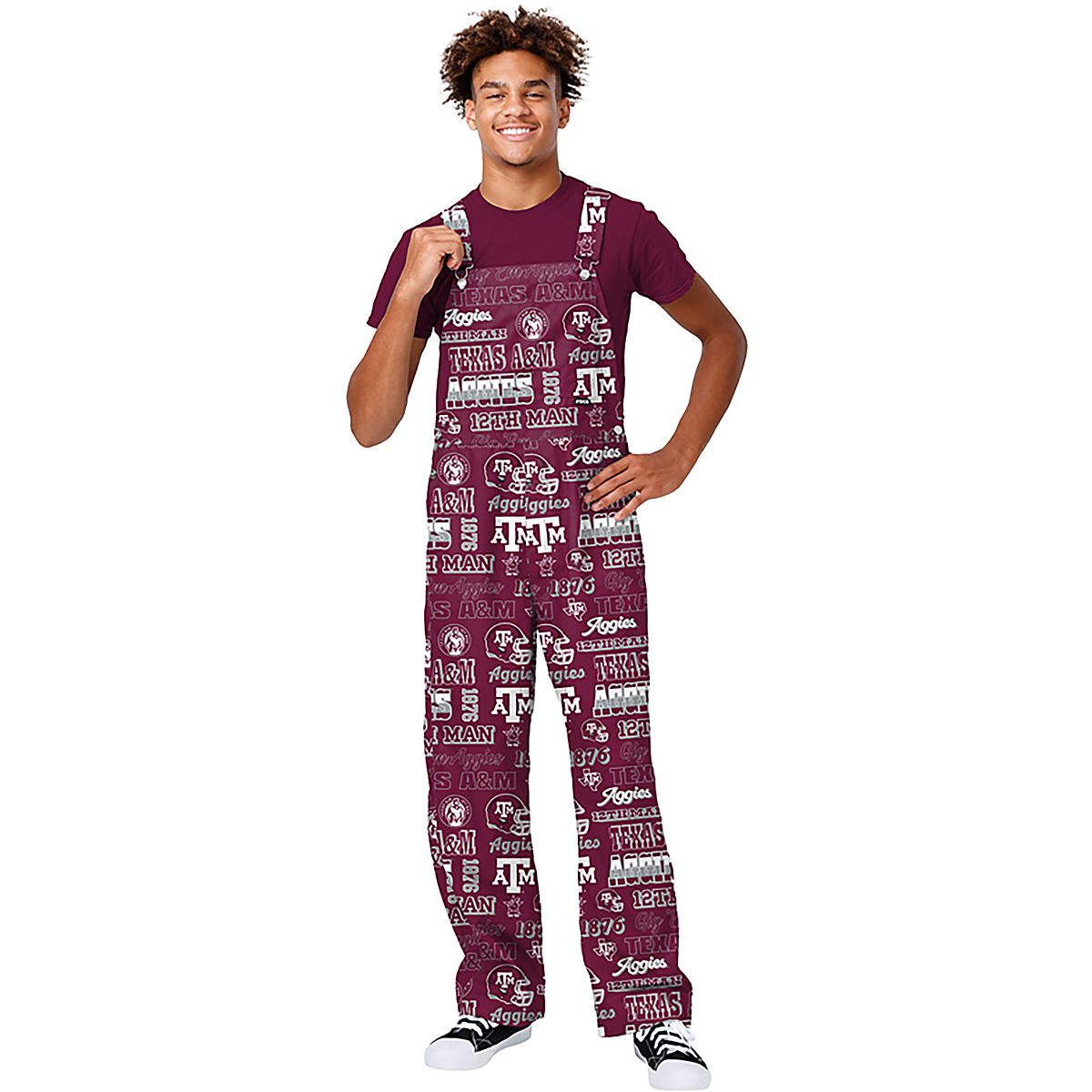 FOCO Men's Texas A&M Aggies Repeat Print Overalls | Academy