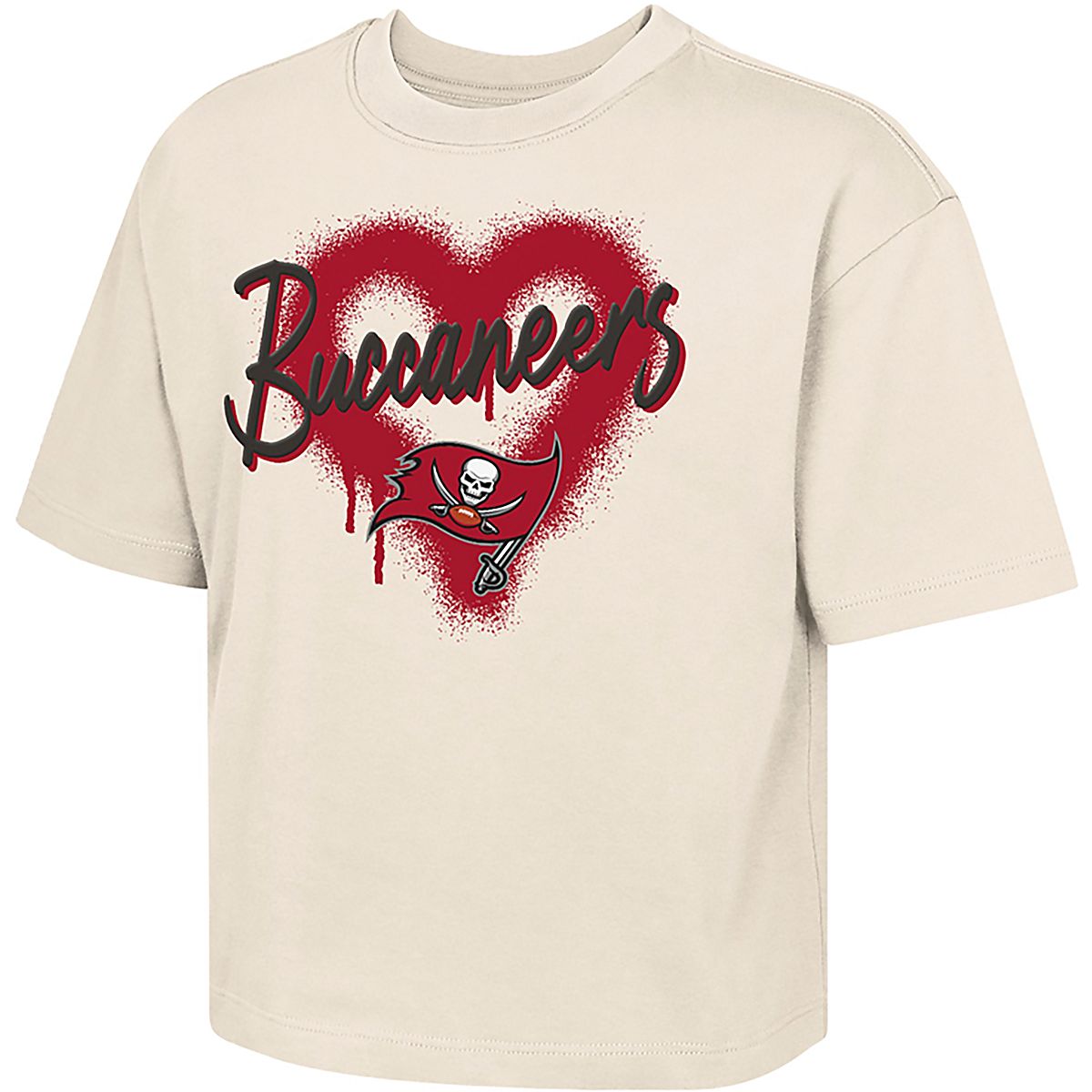 Outerstuff Girls' Buccaneers Spray Heart Boxy T-shirt | Academy