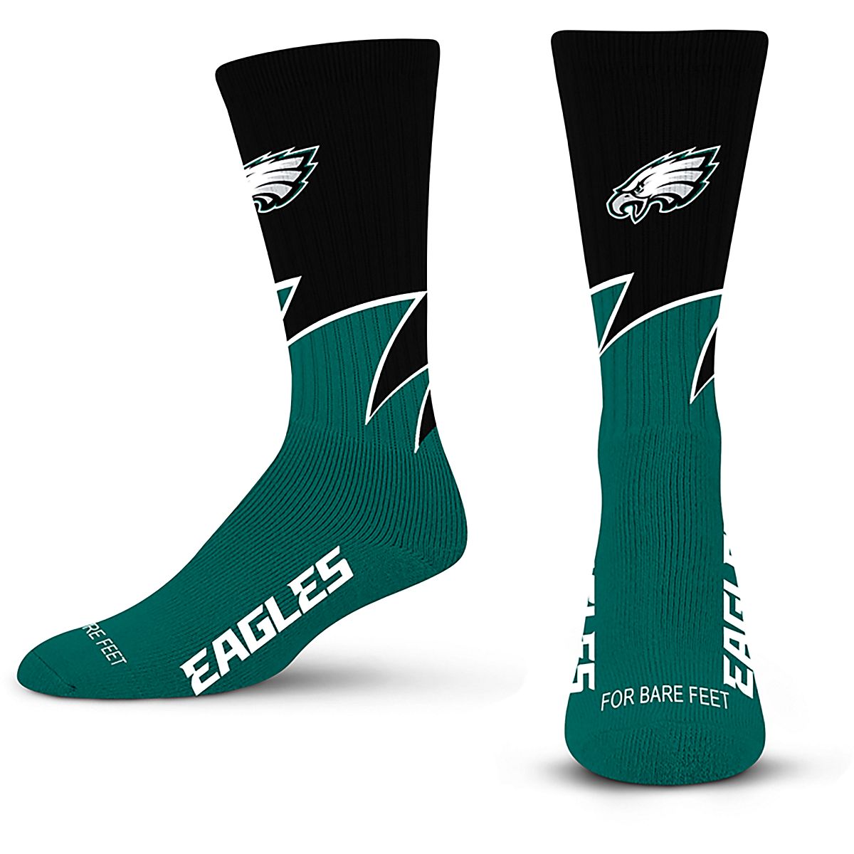 For Bare Feet Philadelphia Eagles Black Wave Socks | Academy