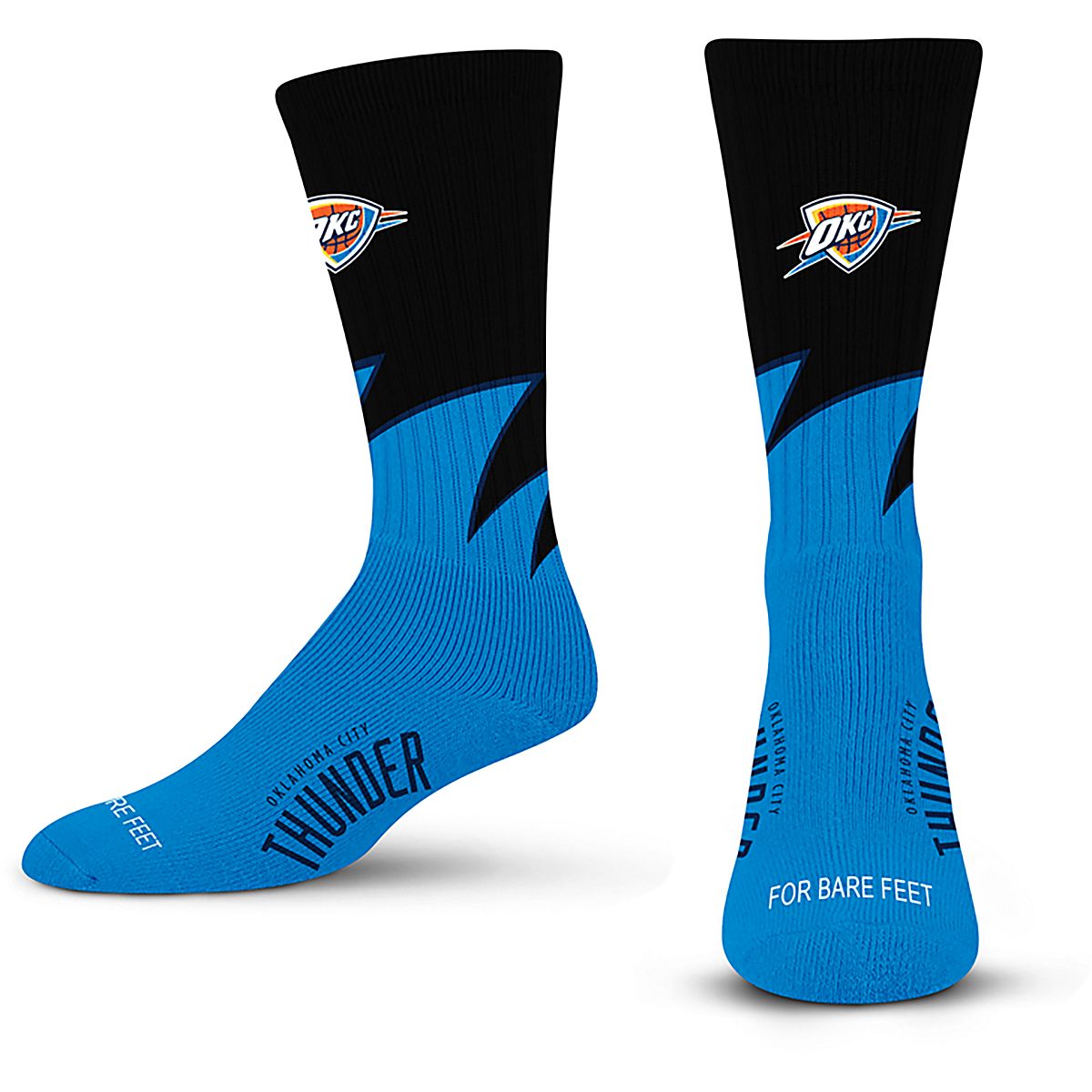 For Bare Feet Oklahoma City Thunder Black Wave Socks | Academy