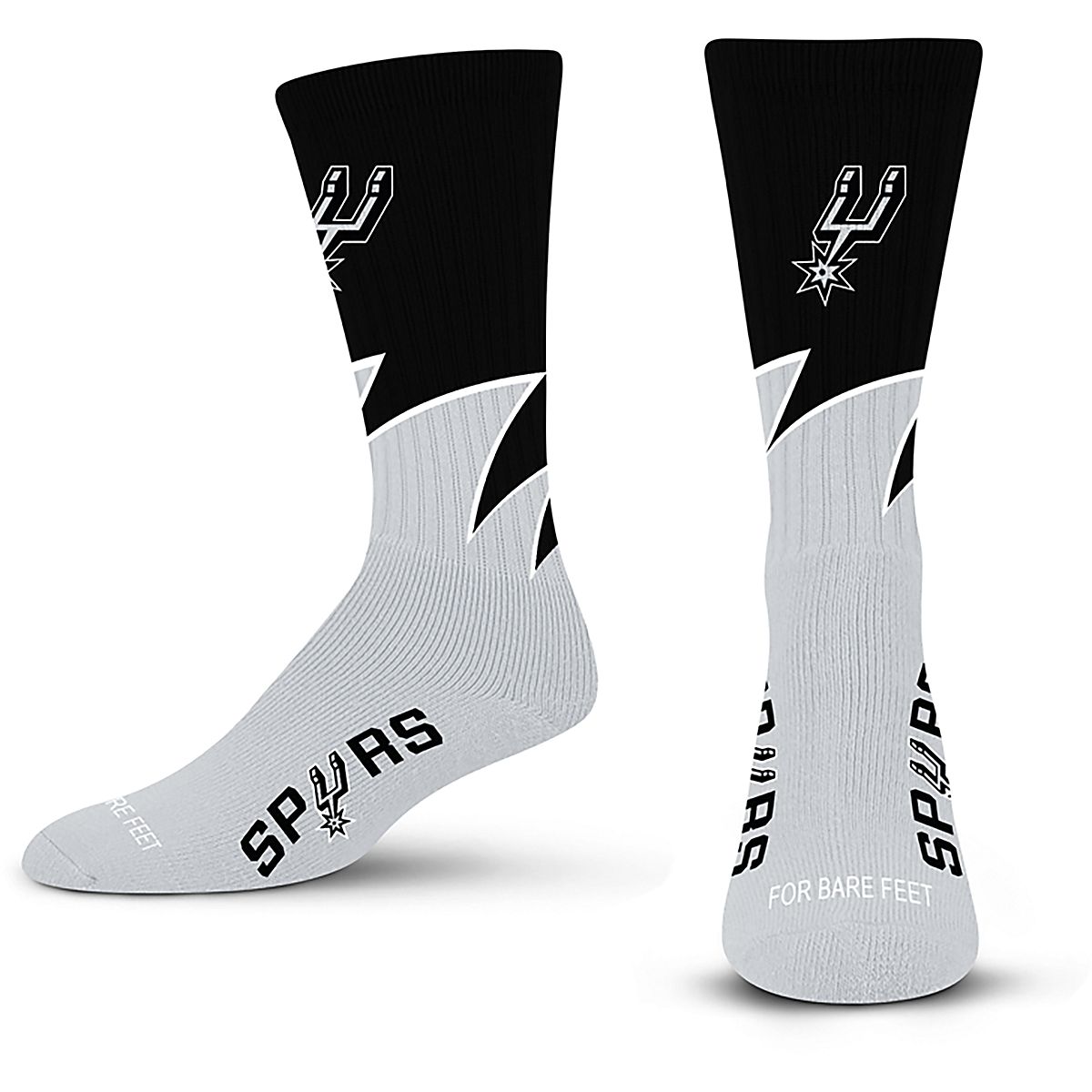 For Bare Feet San Antonio Spurs Black Wave Socks | Academy