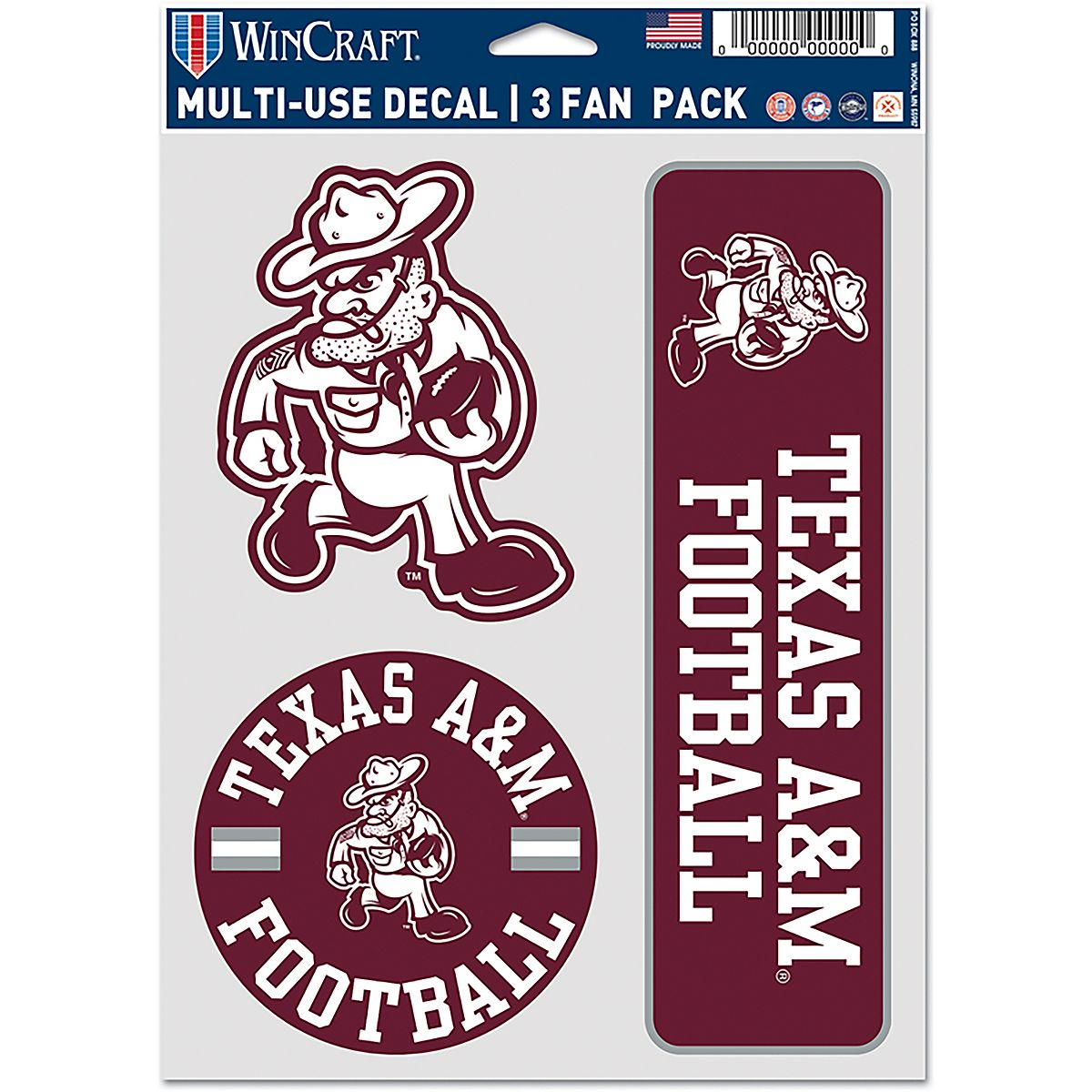 WinCraft Texas A&M University Multi-Use Fan Decals 3-Pack | Academy