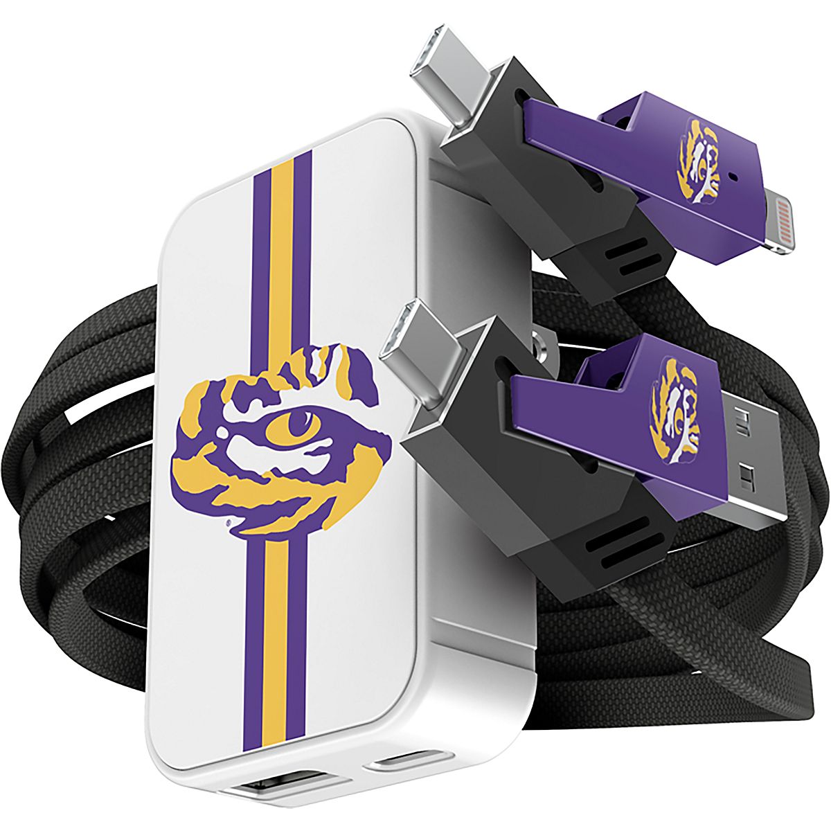 Prime Brands Group Louisiana State University Slim Wall Charger with 4 ...