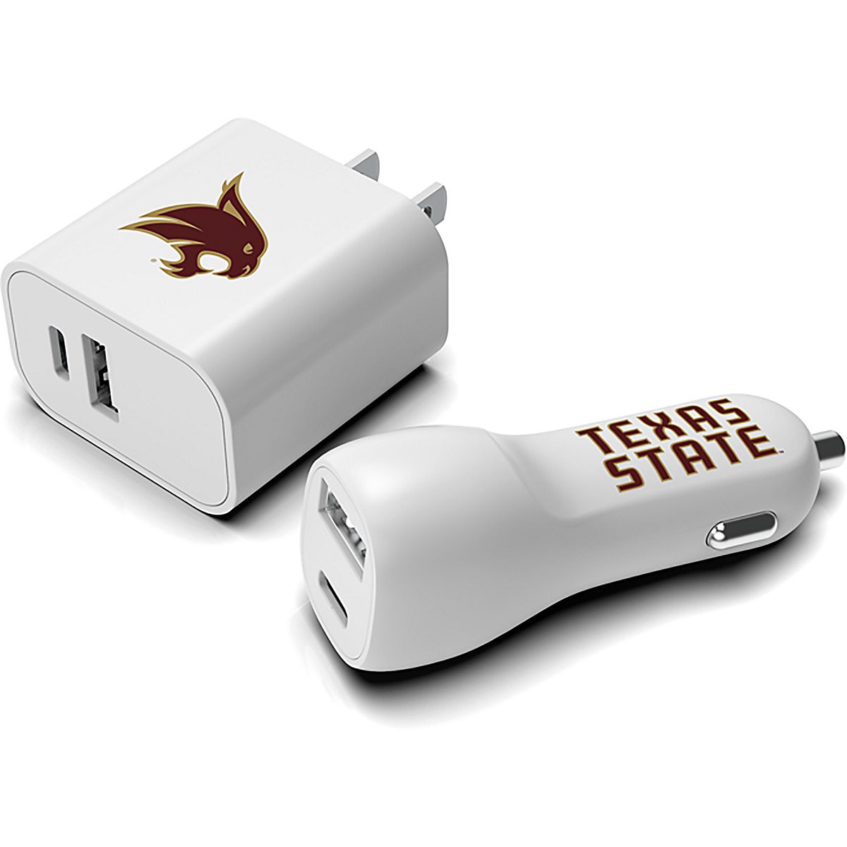 Prime Brands Group Texas State University USB Wall and Car Charger ...