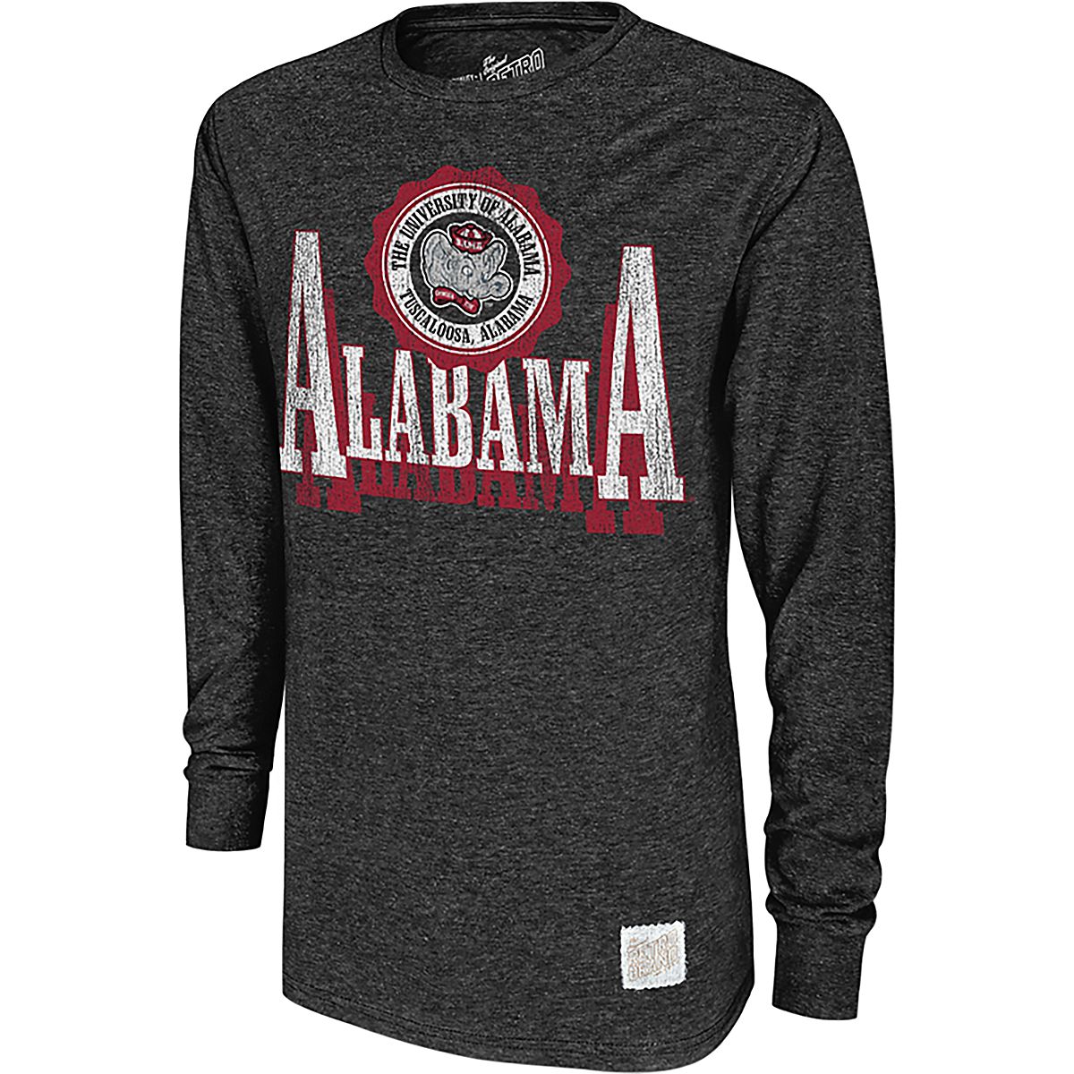 Retro Brand Men's University of Alabama Block Shadow Crest Long Sleeve ...