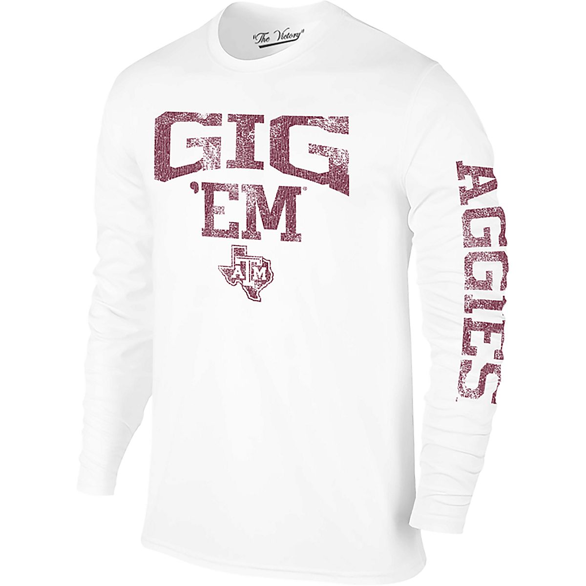 The Victory Men's Texas A&M University Gig Em Arch Sleeve 2 Hit Long ...