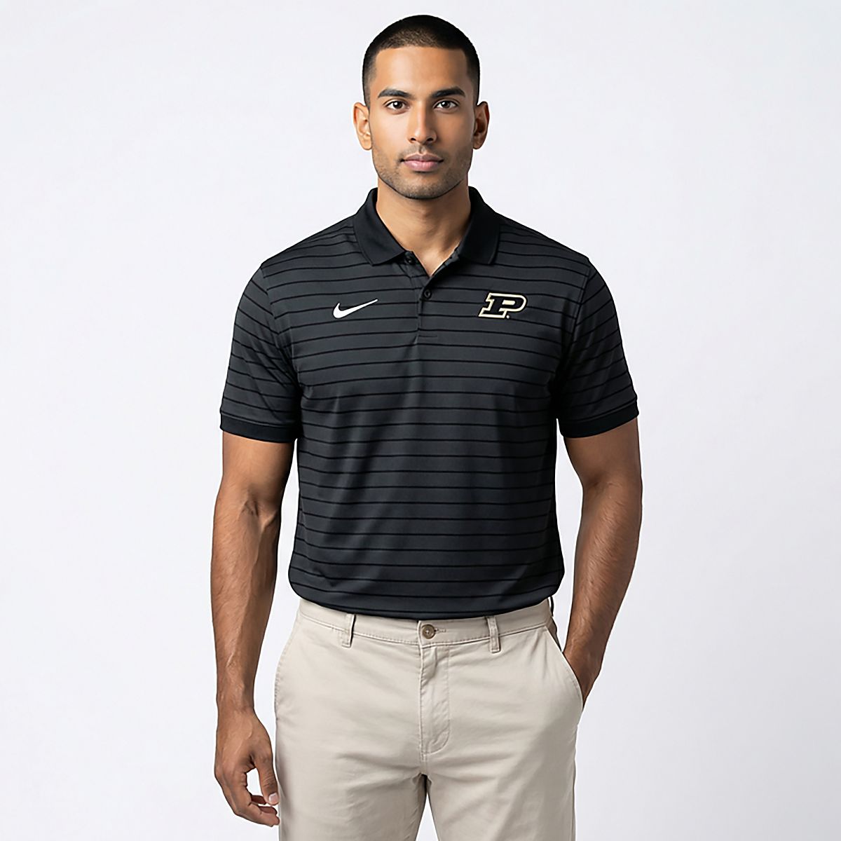 Nike Men's Purdue Dri Fit Stripe Victory Polo Shirt | Academy