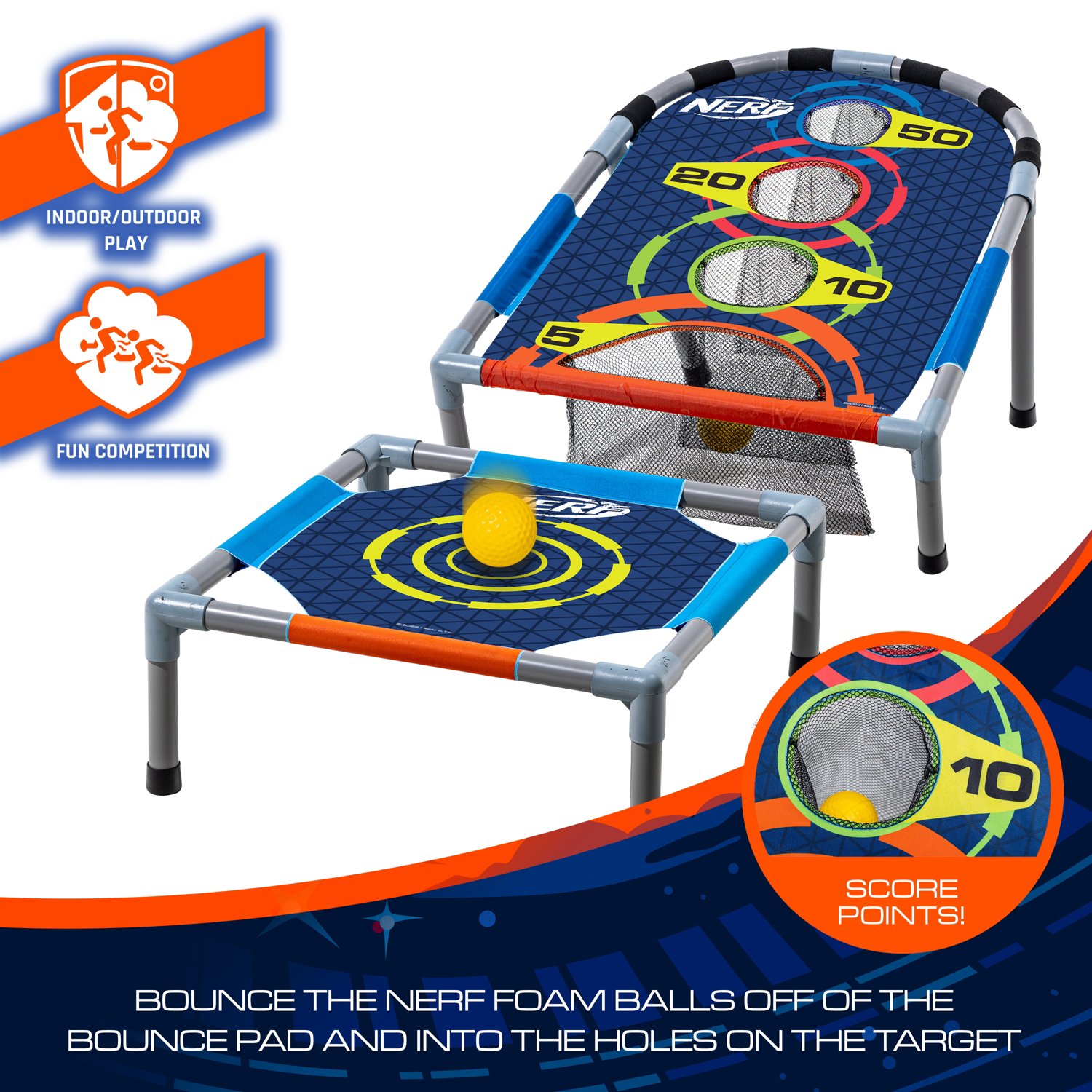NERF Kids Bounce N Score Target Toss Game Set | Academy